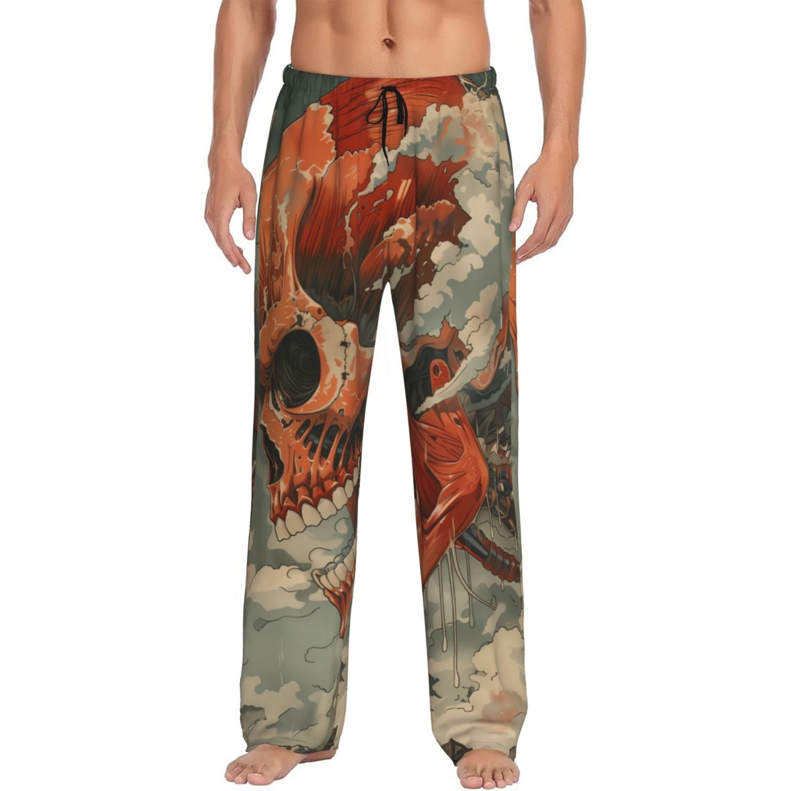 Daiia Gigantic Skull In Clouds Men's Sleep Pant with Pockets and ...