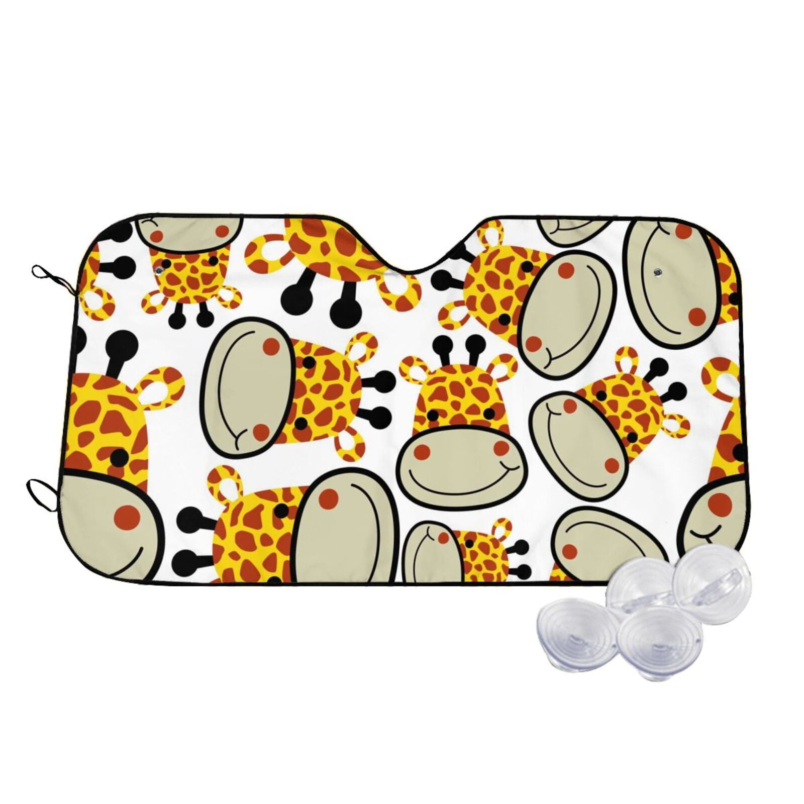 Daiia Giraffes Head Windshield Sun Shade for Car SUV Truck (Small ...