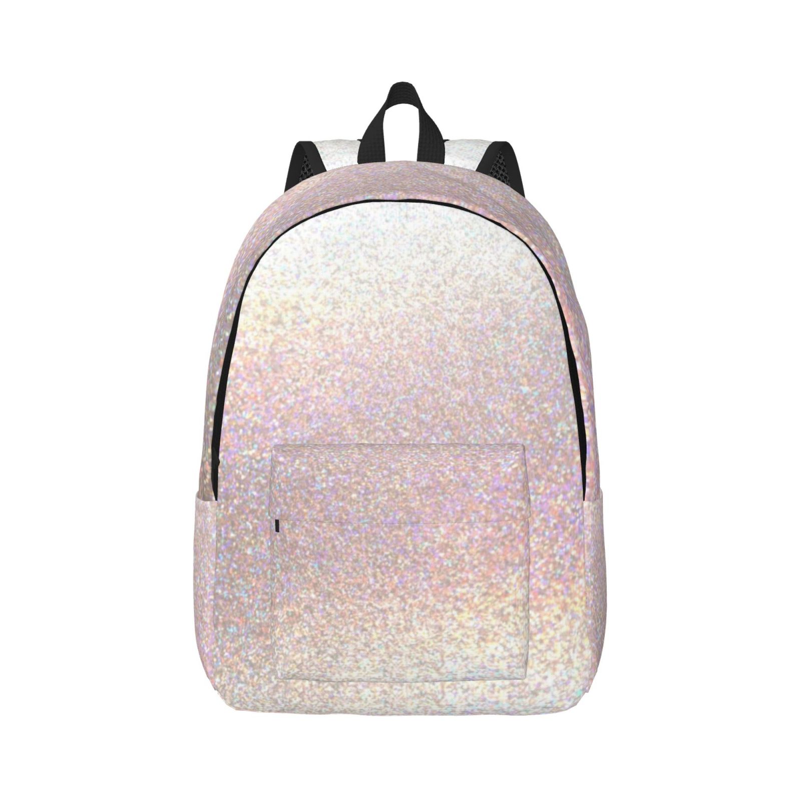 Daiia Glitter Light Pearl Vintage Canvas Backpack for Men and Women ...