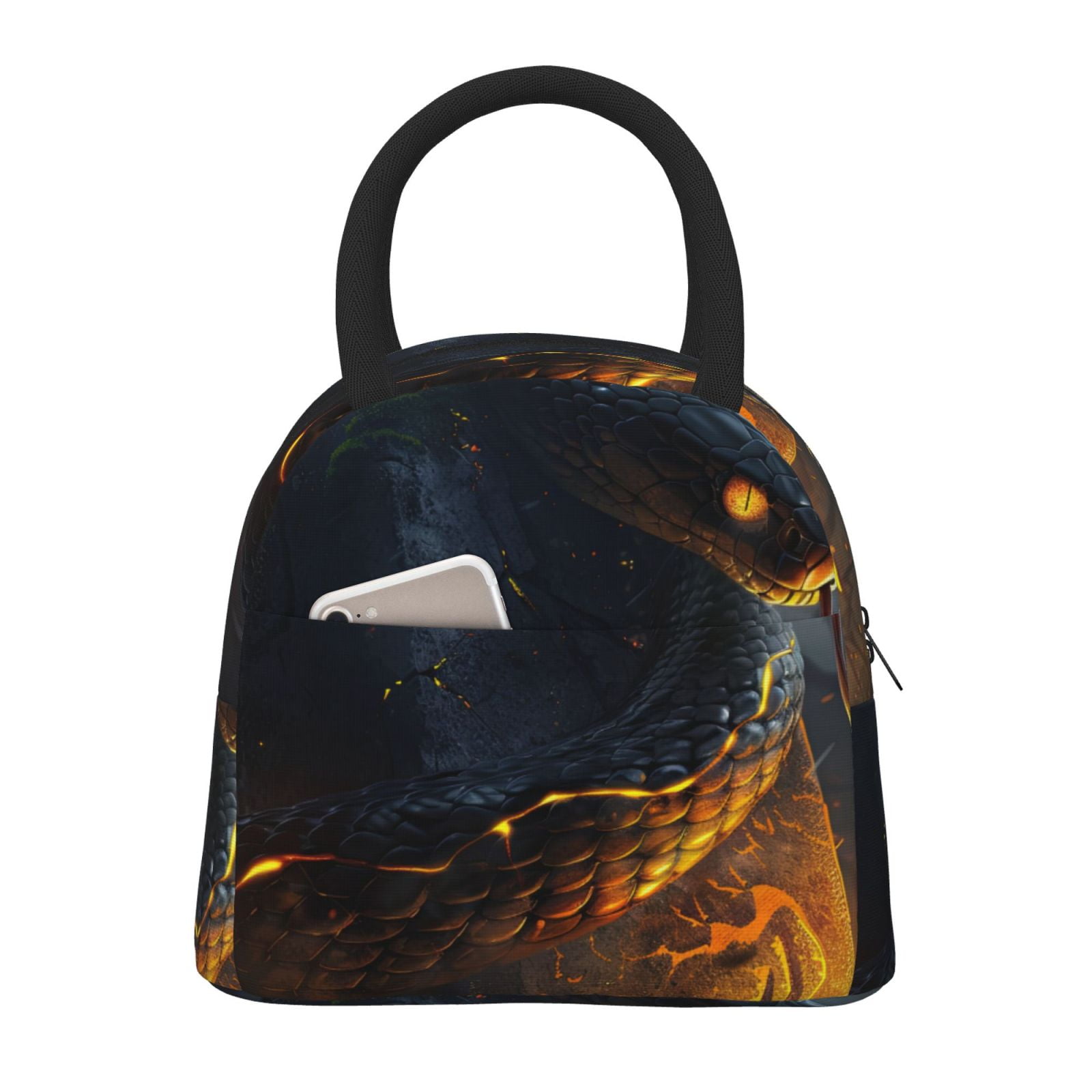 Daiia Glowing Snake Dark Forest Pattern Lunch Bag , Insulated Lunch Box ...