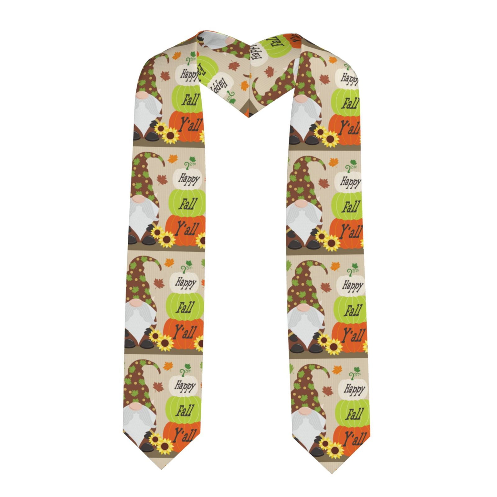 Daiia Gnome Happy Fall Pattern Graduation Shawl Stole – Satin ...