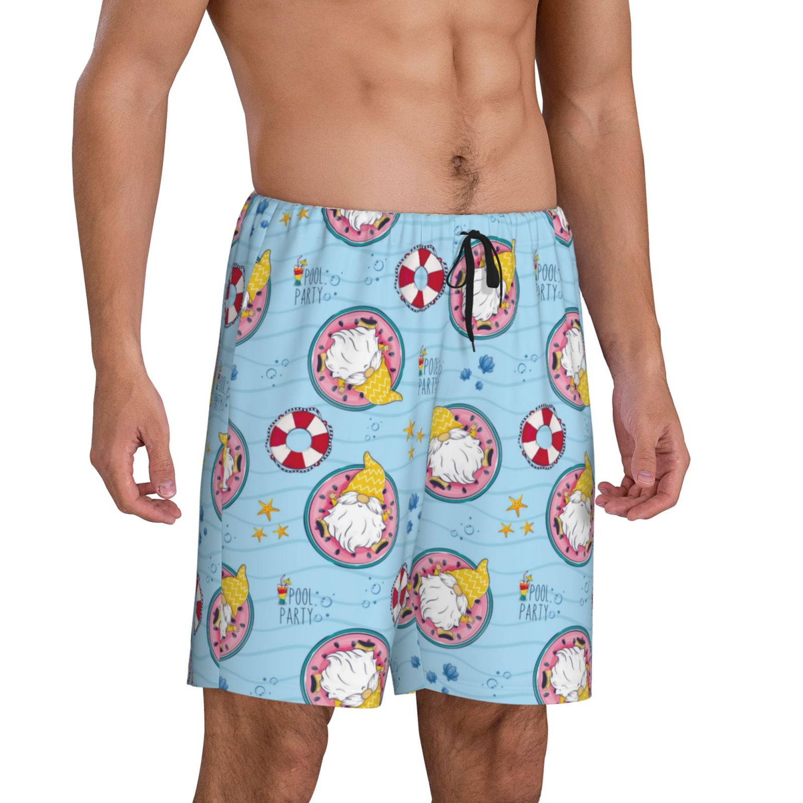 Daiia Gnome Pool Party Mens Woven Stretch Pajama Short,Short Pajama ...