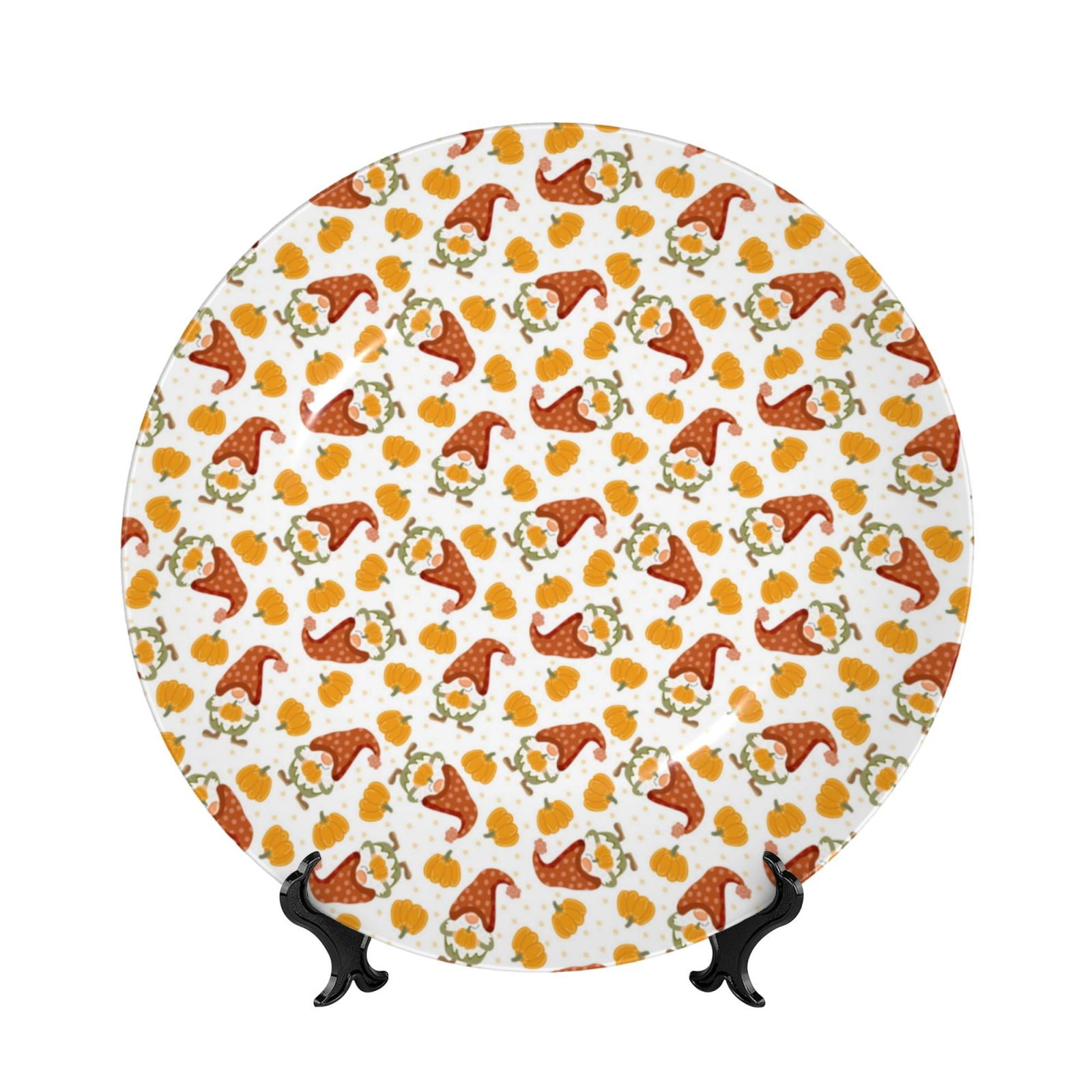 Daiia Gnomes Autumn Printed Pattern Ceramic Plate Dinner Plates Bone ...
