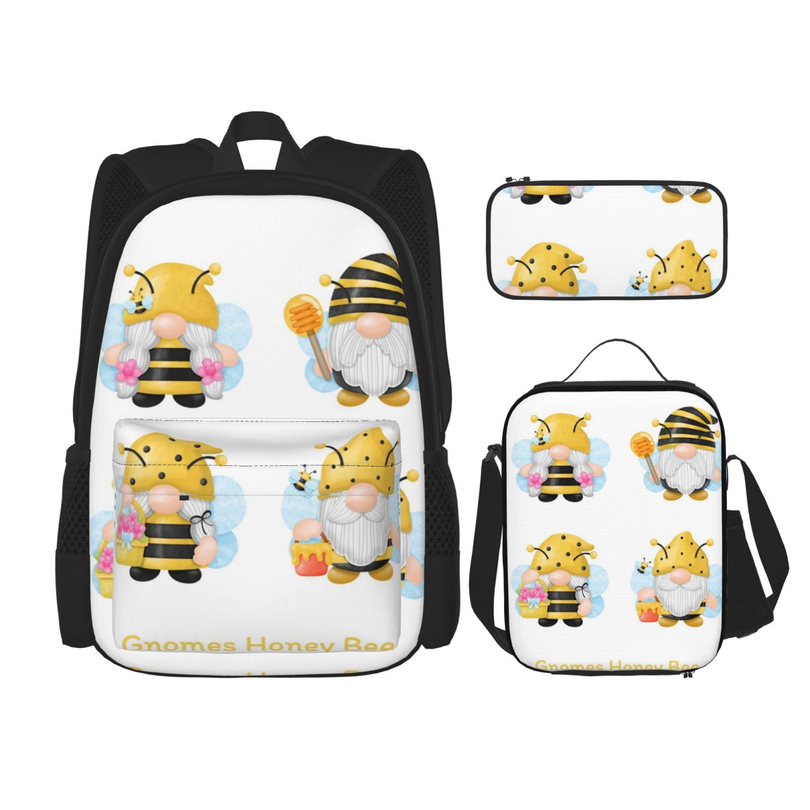 Daiia Gnomes Honey Bee School Bag Set -Backpack with Pencil Case and ...