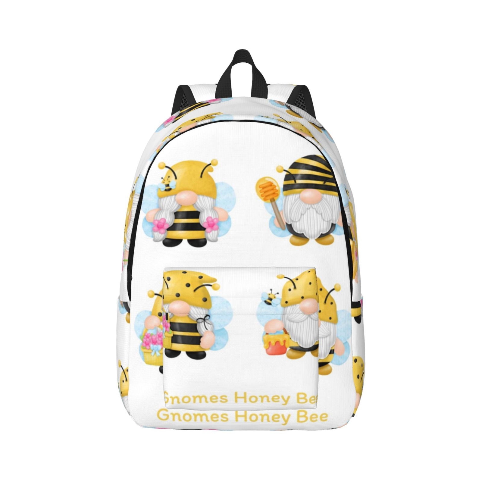 Daiia Gnomes Honey Bee Vintage Canvas Backpack for Men and Women ...