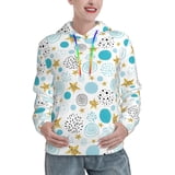 Daiia Gold Stars Blue Dots Pattern Pattern Women's Fashion Hoodies ...