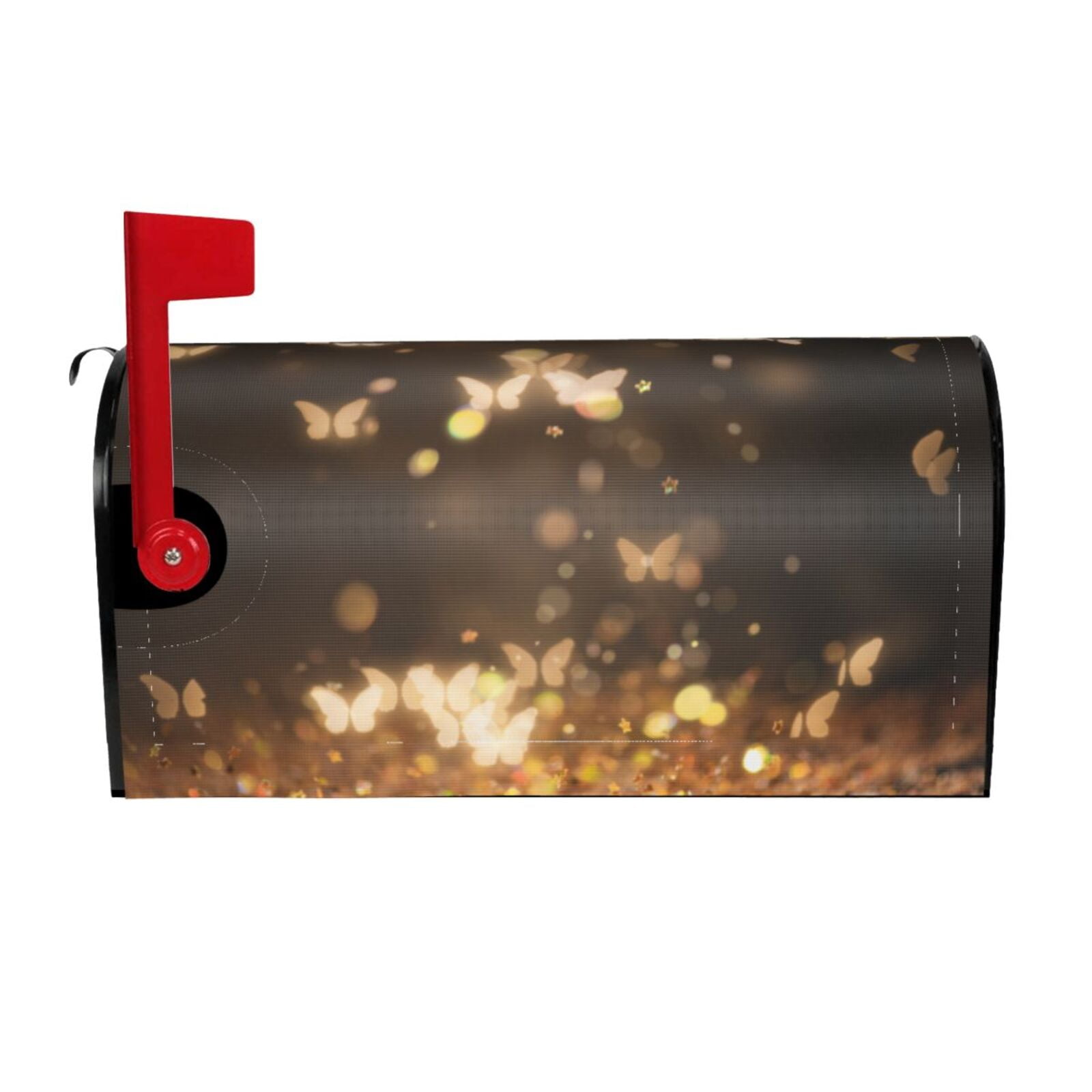 Daiia Gold butterfly glitter Pattern Mailbox Cover , Magnetic Welcome ...