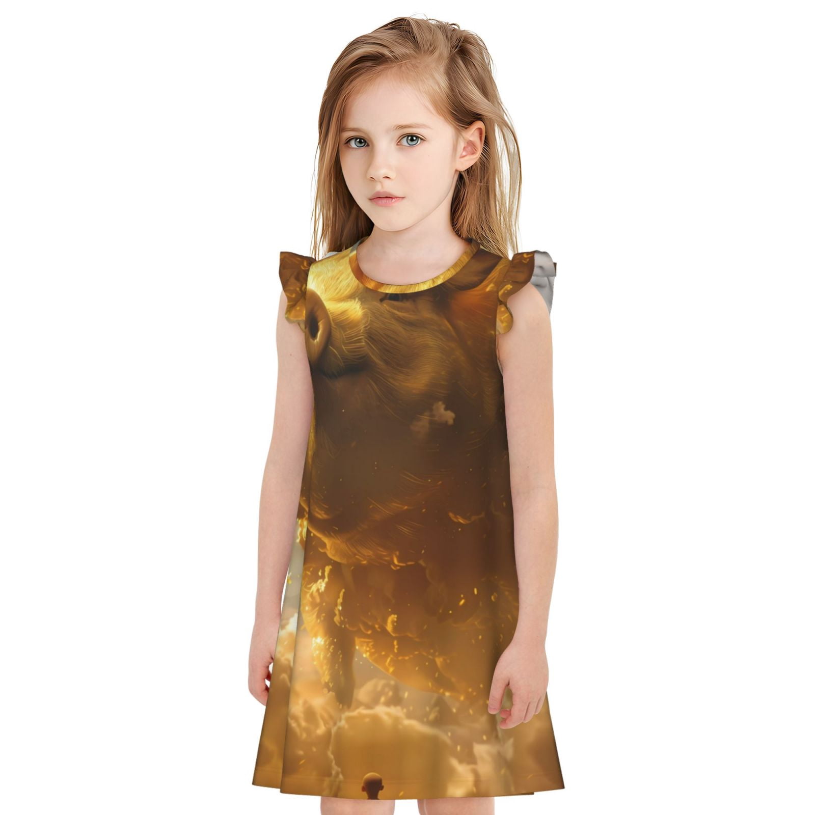 Daiia Golden Pig Cloud Fantasy Print Girls Nightgowns, Unicorn ...