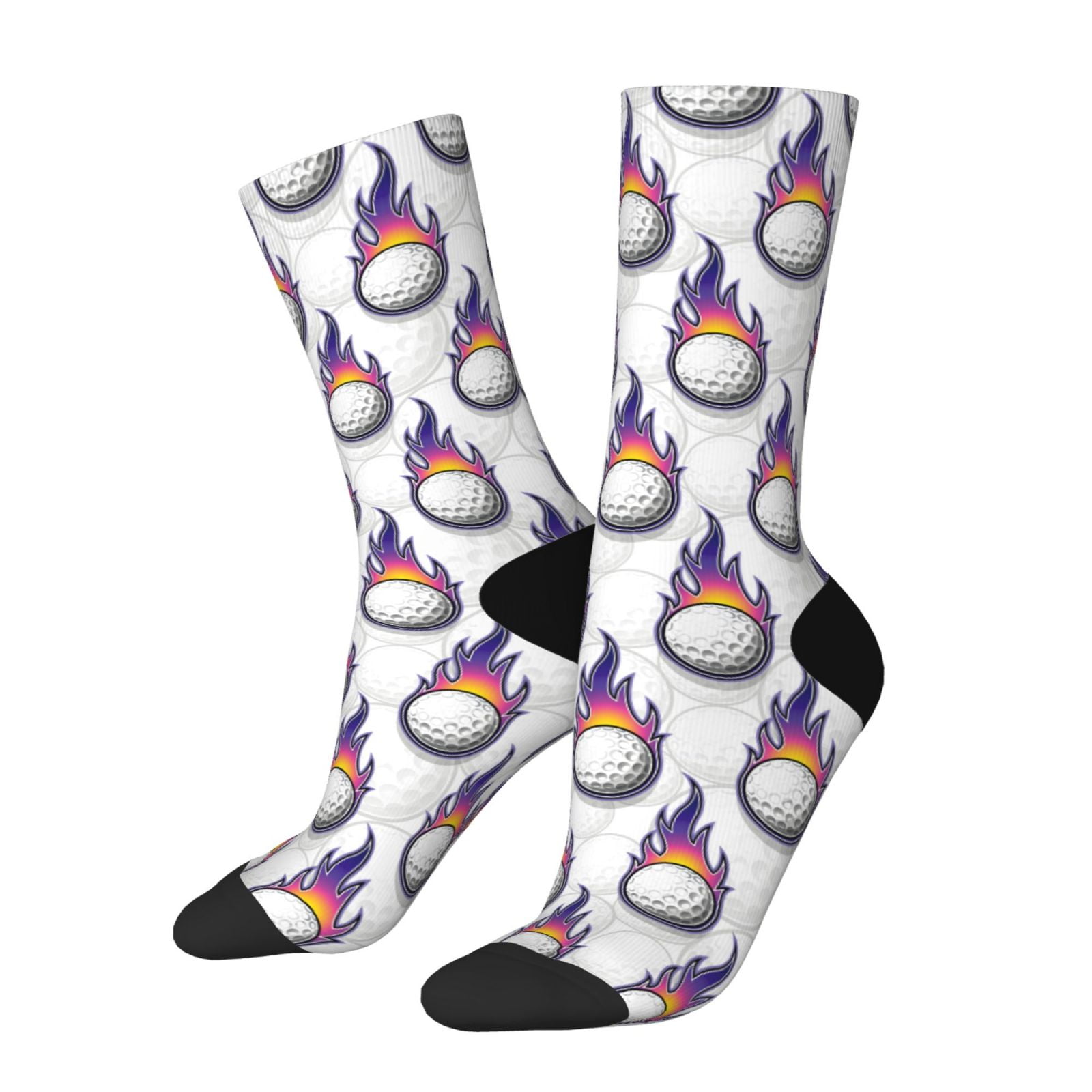 Daiia Golf balls Print Crew Socks – Soft Breathable Long Socks for Men ...