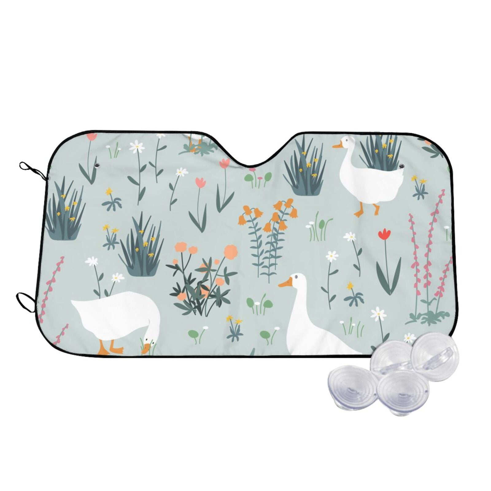 Daiia Goose and Doodle Flowers Windshield Sun Shade for Car SUV Truck ...