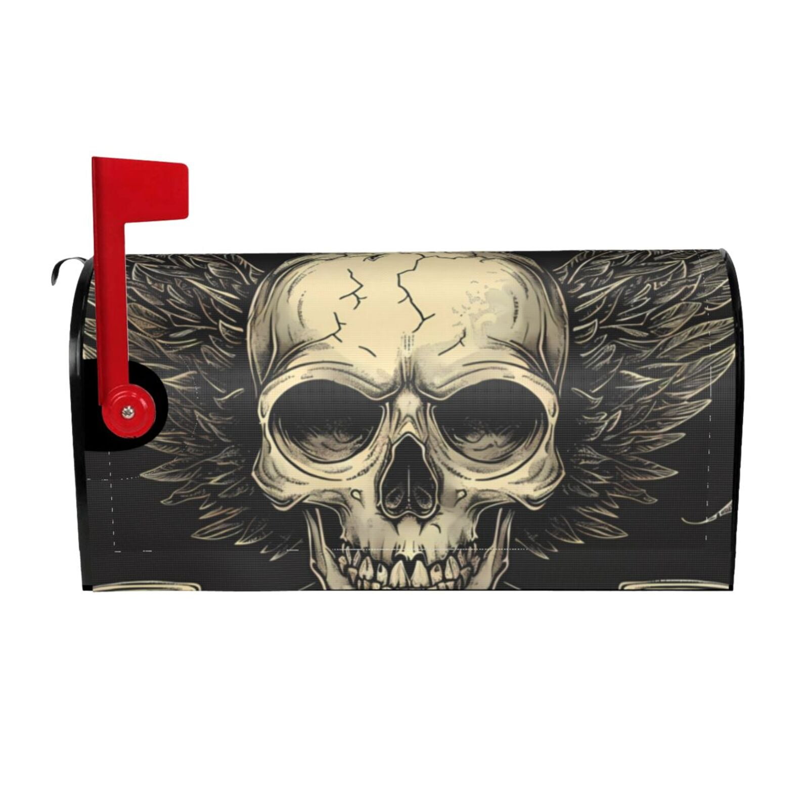 Daiia Gothic Winged Skull Mailbox Cover , Magnetic Welcome Mailbox ...