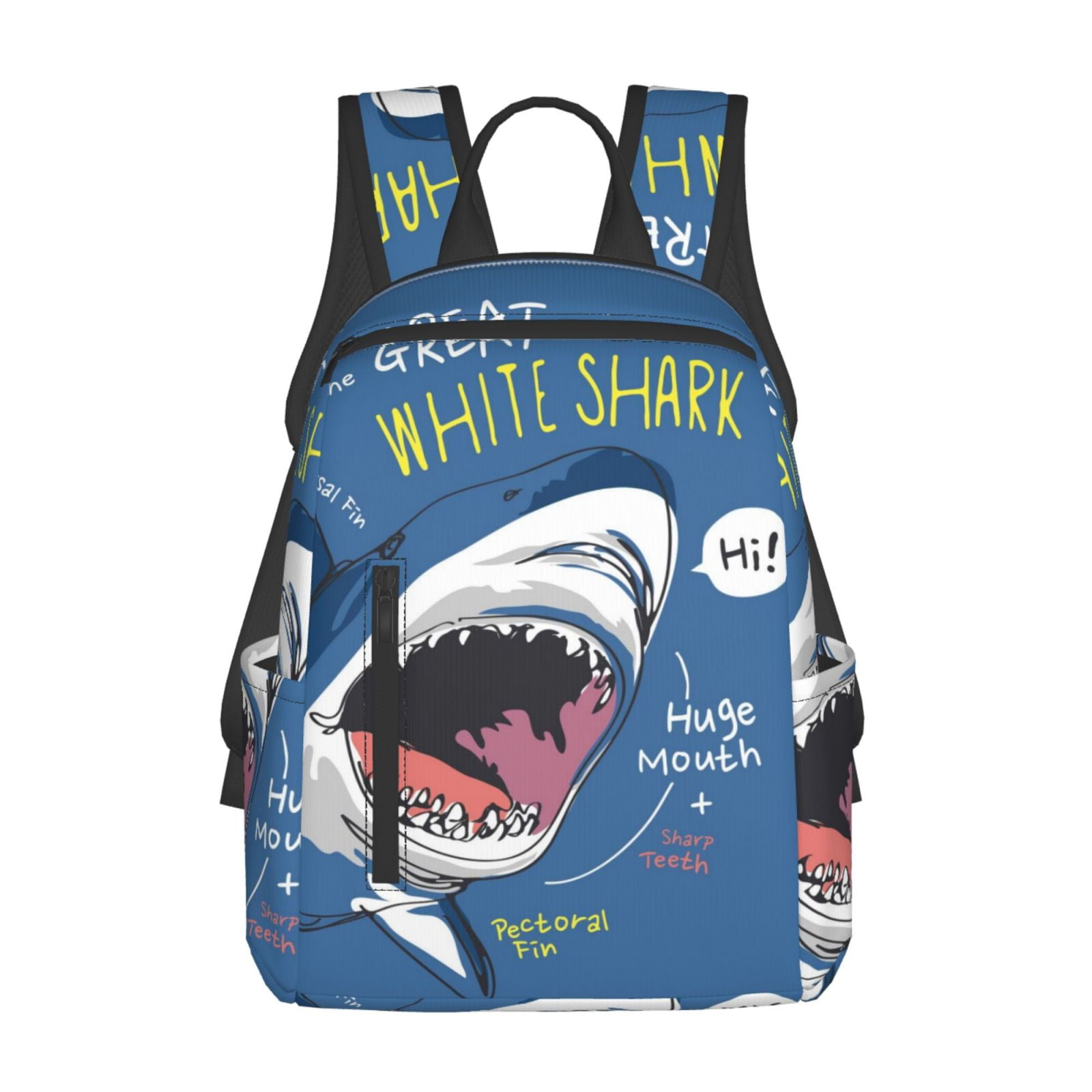 Daiia Great White Shark School Backpack for Men and Women Lightweight ...