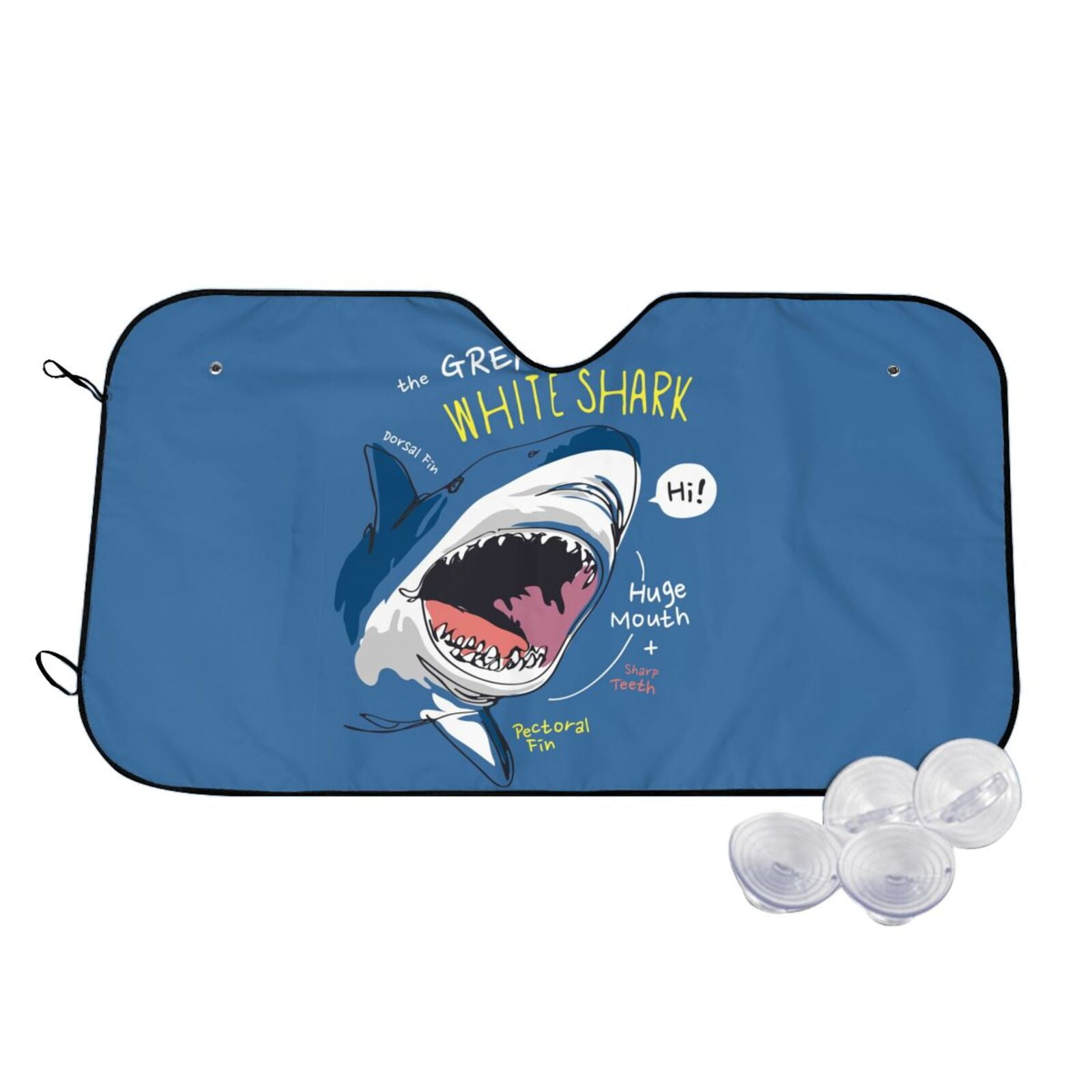 Daiia Great White Shark Windshield Sun Shade for Car SUV Truck (Small ...