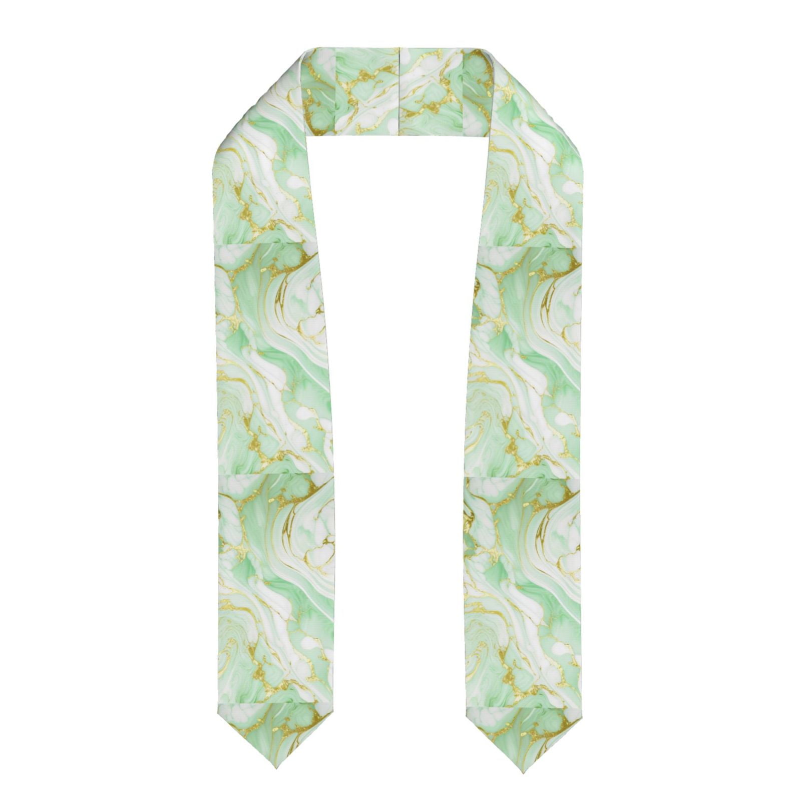 Daiia Green And Gold Abstract Marble Pattern Graduation Shawl Stole ...