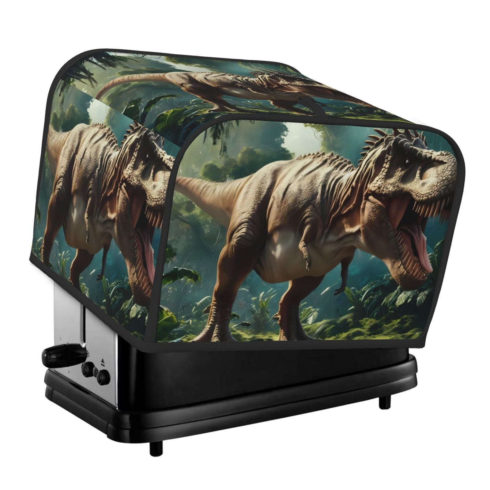 Daiia Green Forest Dinosaur Pattern 4 slice Toaster Cover, Toaster ...