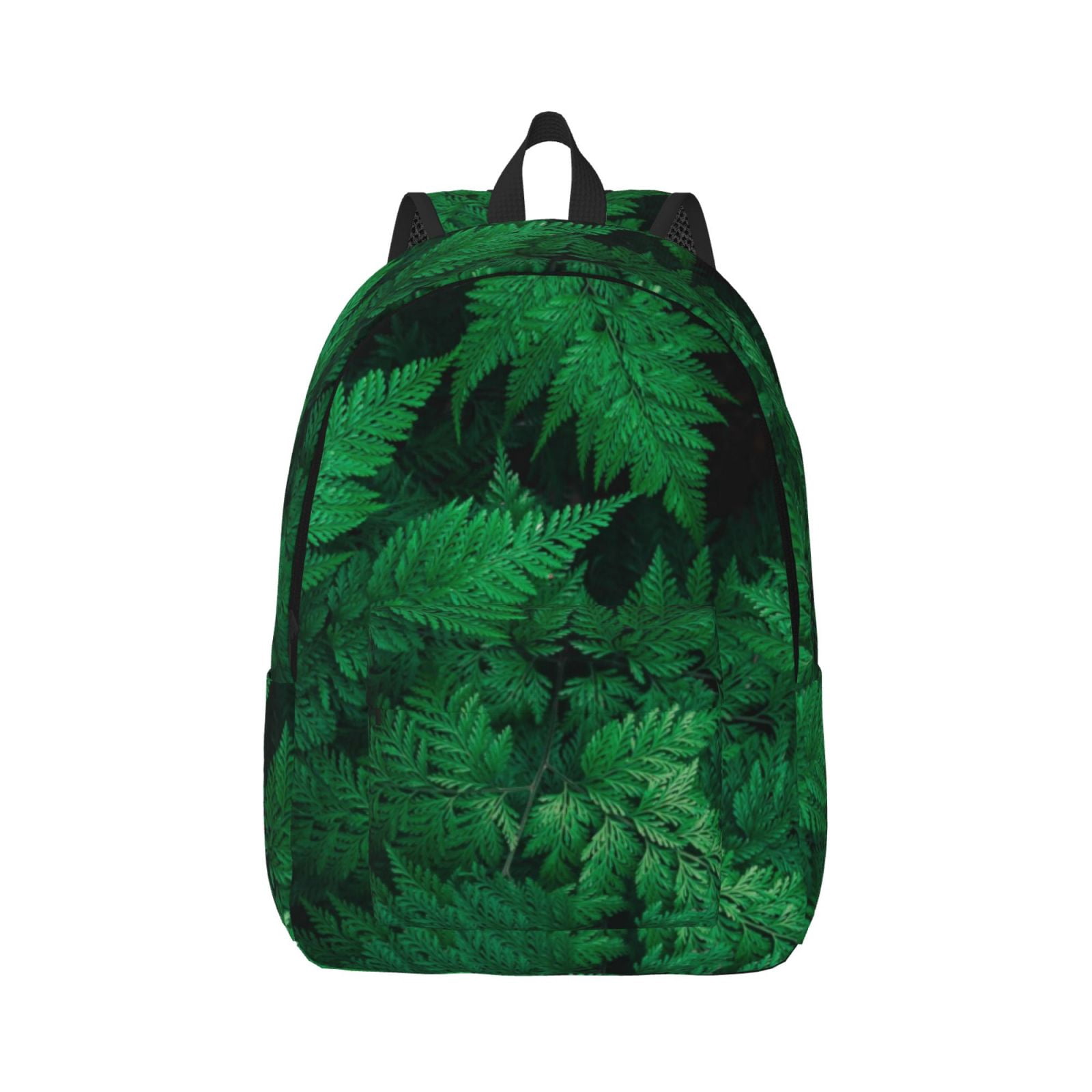 Daiia Green Leave Fern Vintage Canvas Backpack for Men and Women ...