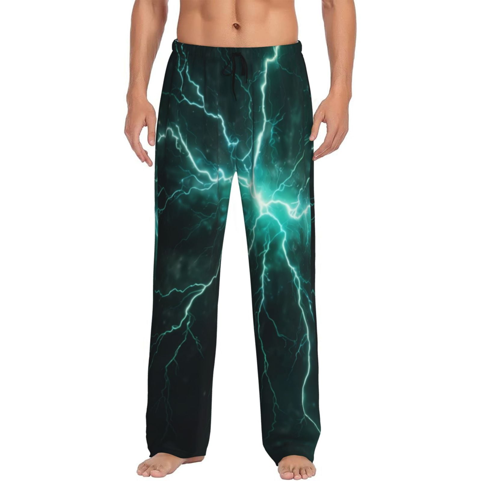 Daiia Green Lightning Flash Men's Sleep Pant with Pockets and ...