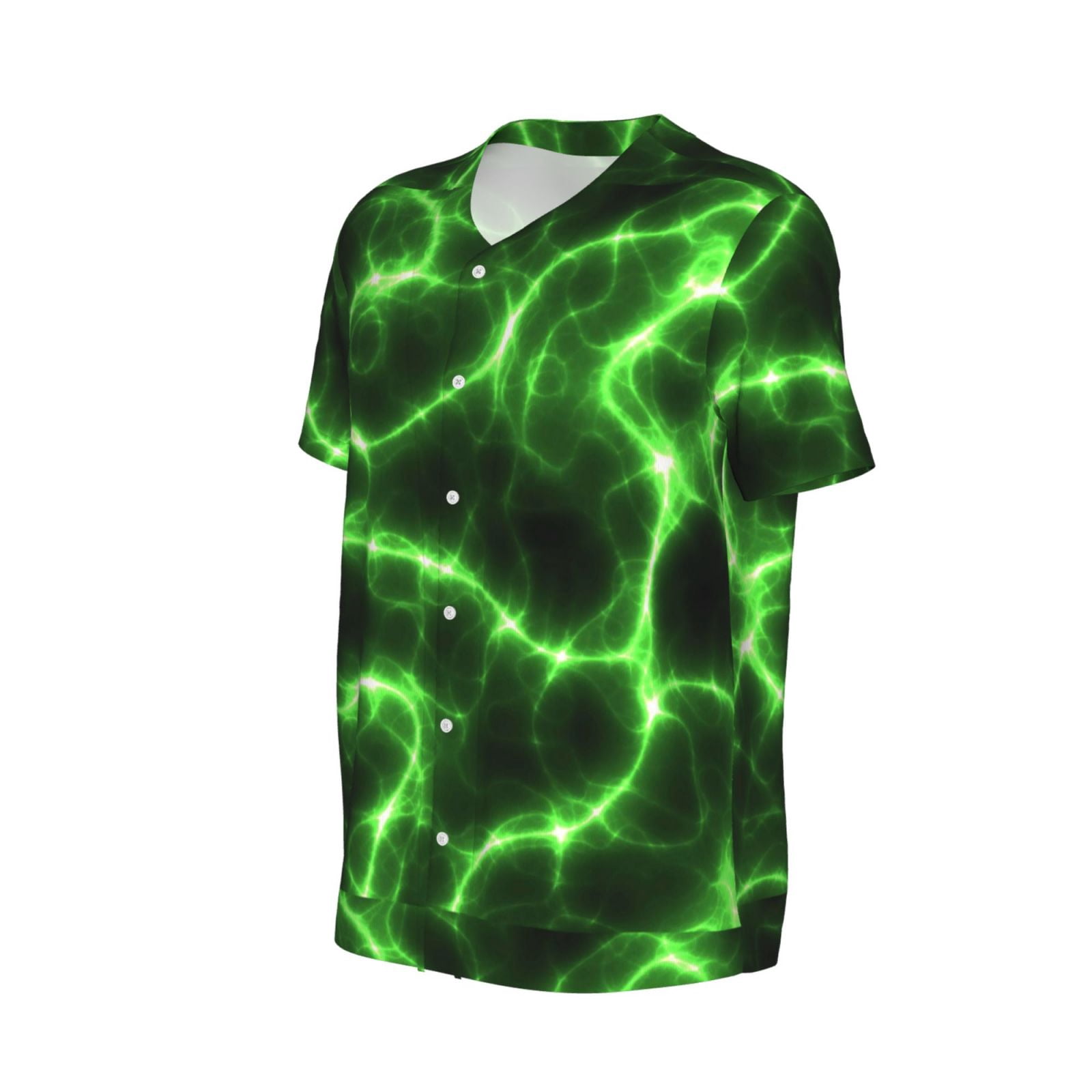 Daiia Green Lightning Mens Baseball Jersey Button Down Shirts Short ...