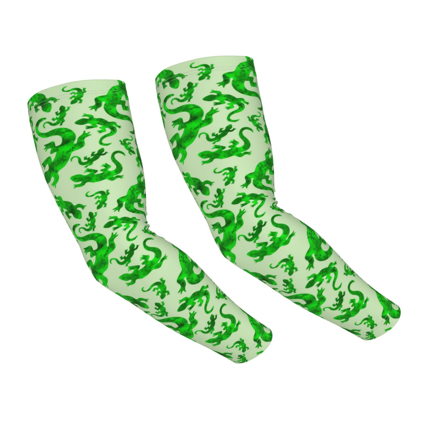 Daiia Green Lizard UV Sun Protection Arm Sleeves - Cooling Compression ...