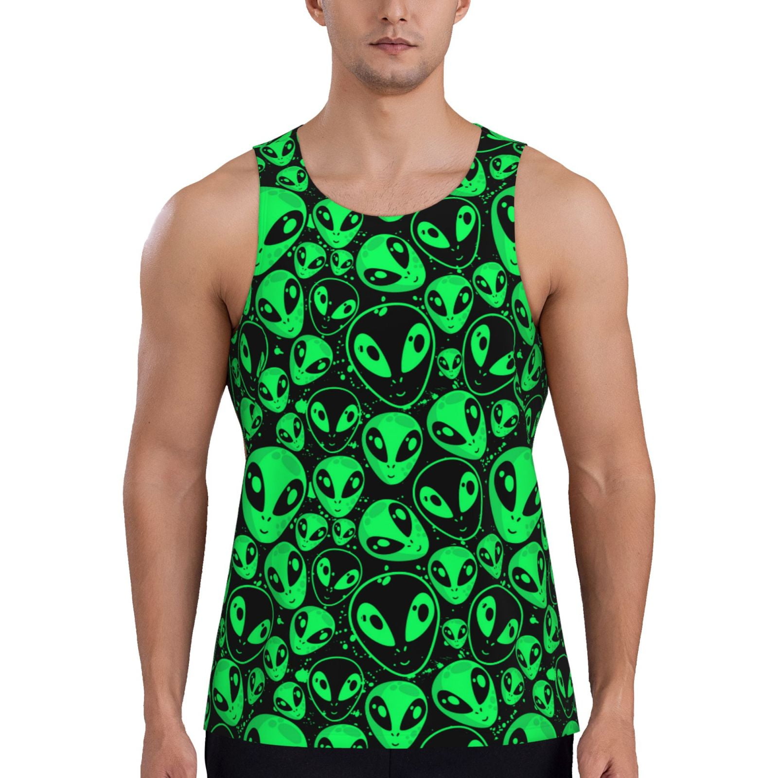 Daiia Green Monster Printed Men's Quick Dry Fit Muscle Tank Top Slim ...