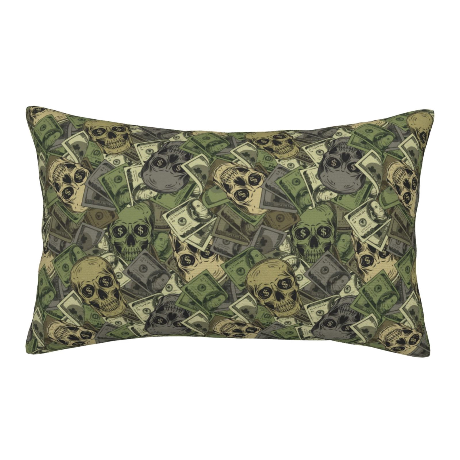 Daiia Green Skulls Bedding Waterproof Pillow Protector Zippered Queen ...