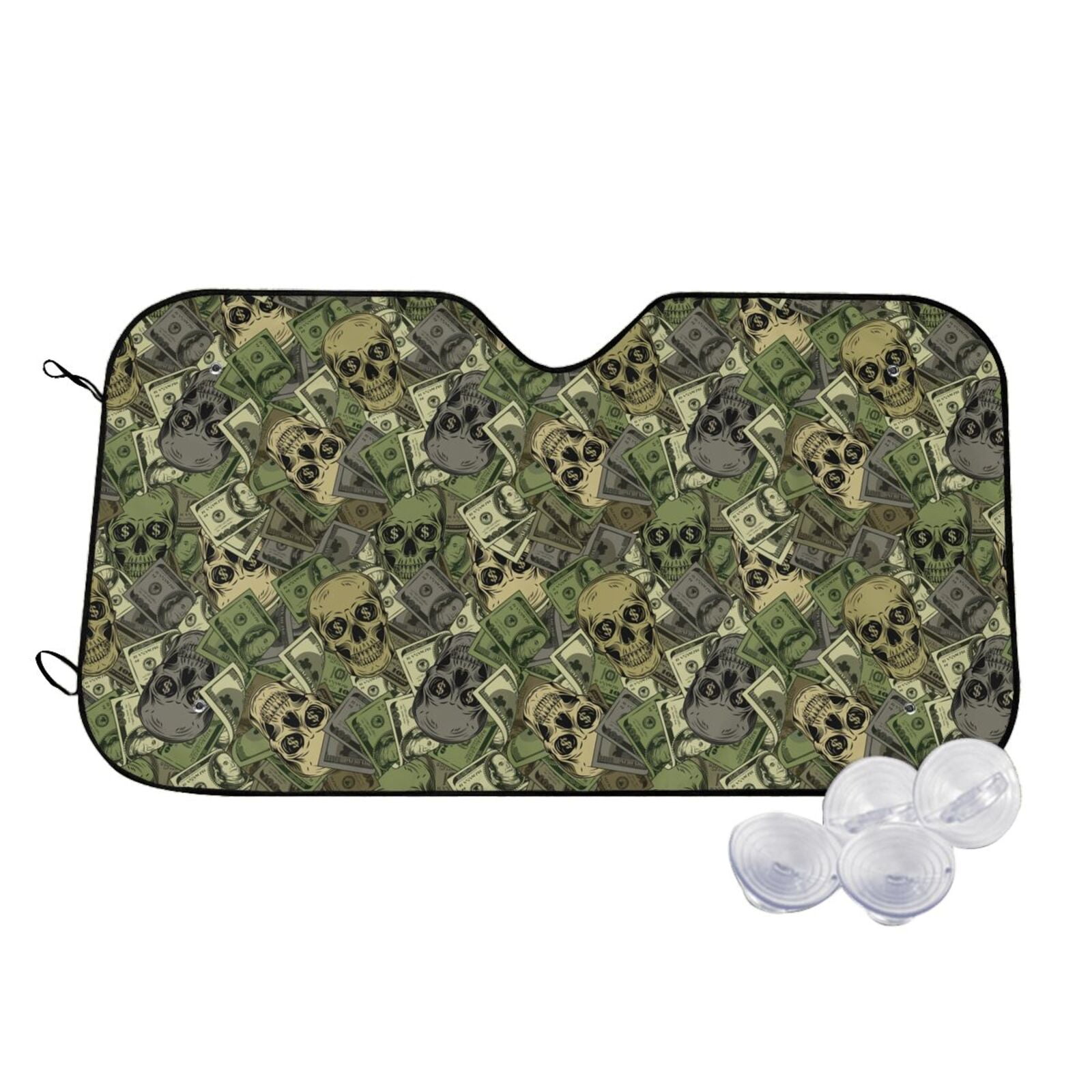 Daiia Green Skulls Windshield Sun Shade for Car SUV Truck (Medium ...