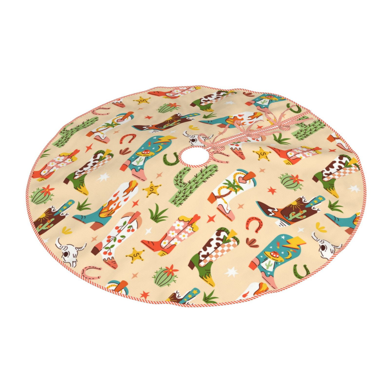 Daiia Groovy American Western Footwear Drawing Merry Christmas Tree ...