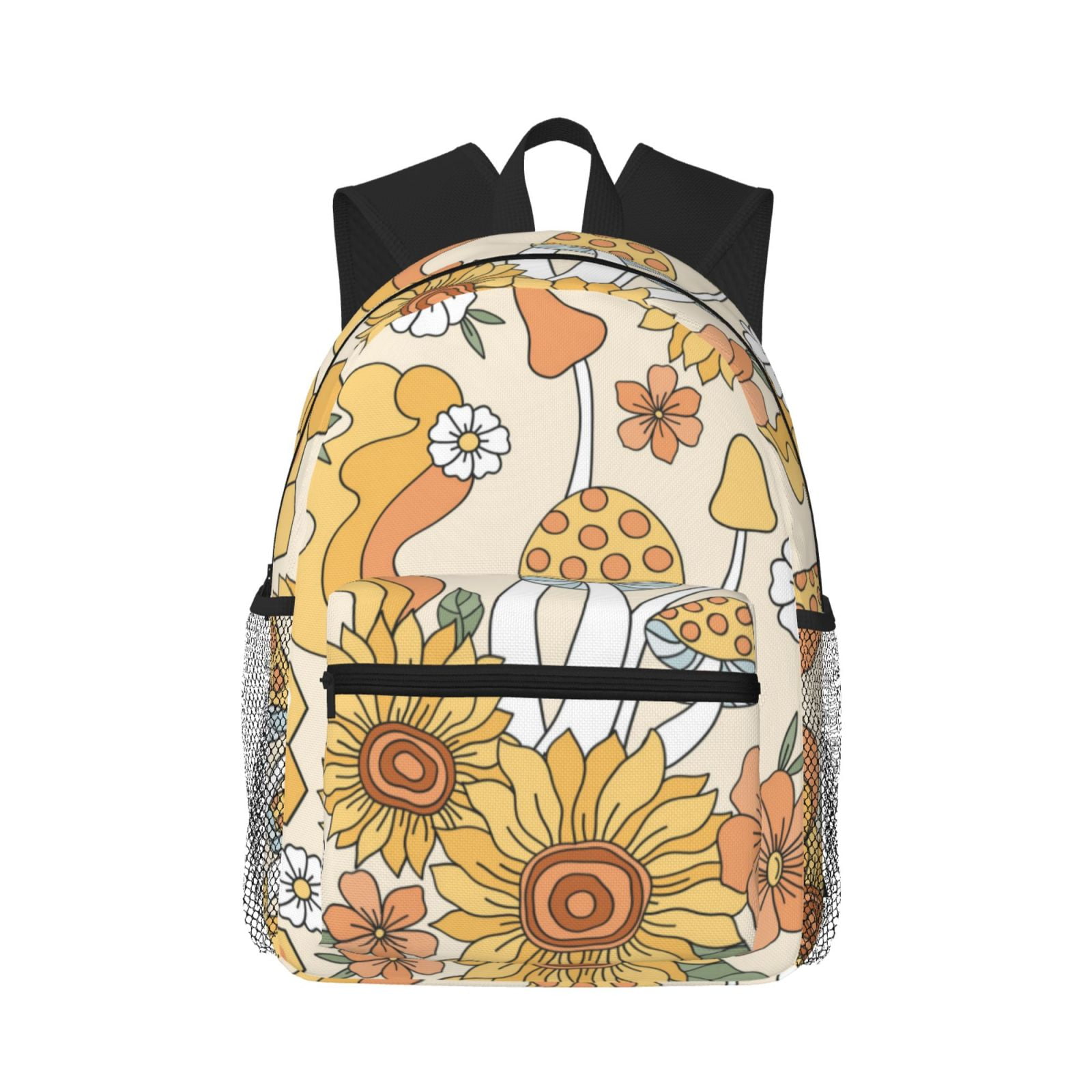 Daiia Groovy Hippie Flower Mushrooms School Backpack for Men Women ...