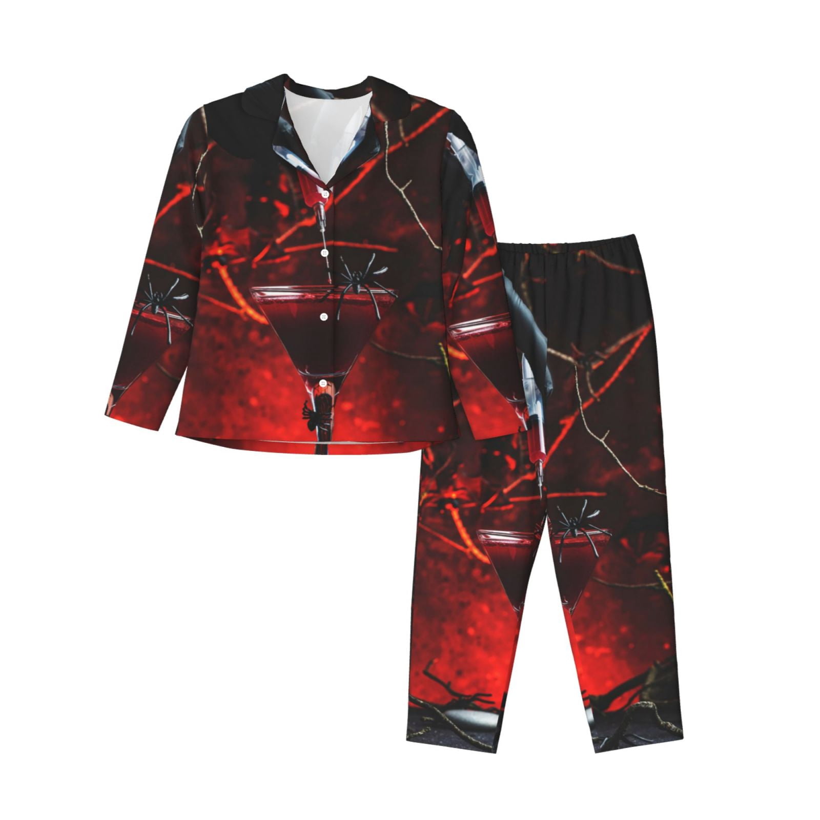 Daiia Halloween Vampire Party for Women's Long-Sleeved Pajama Set ...