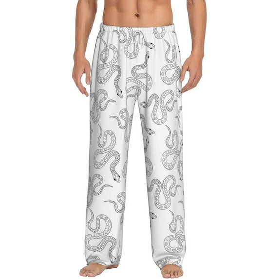 Daiia Hand Drawn Snake Men's Sleep Pant with Pockets and Drawstring ...