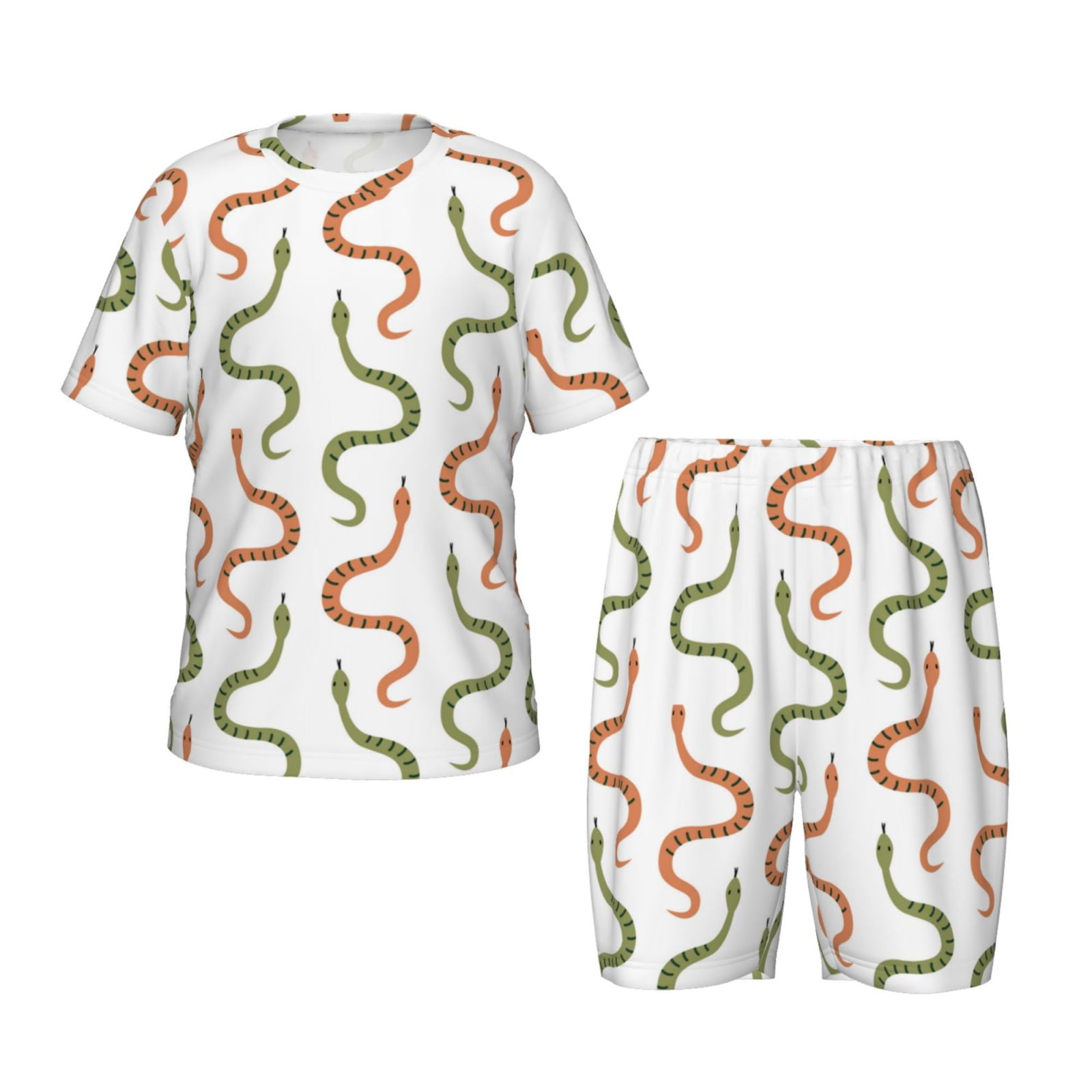 Daiia Hand Drawn Snake Print Children’s Cotton Pajama Set – Short ...