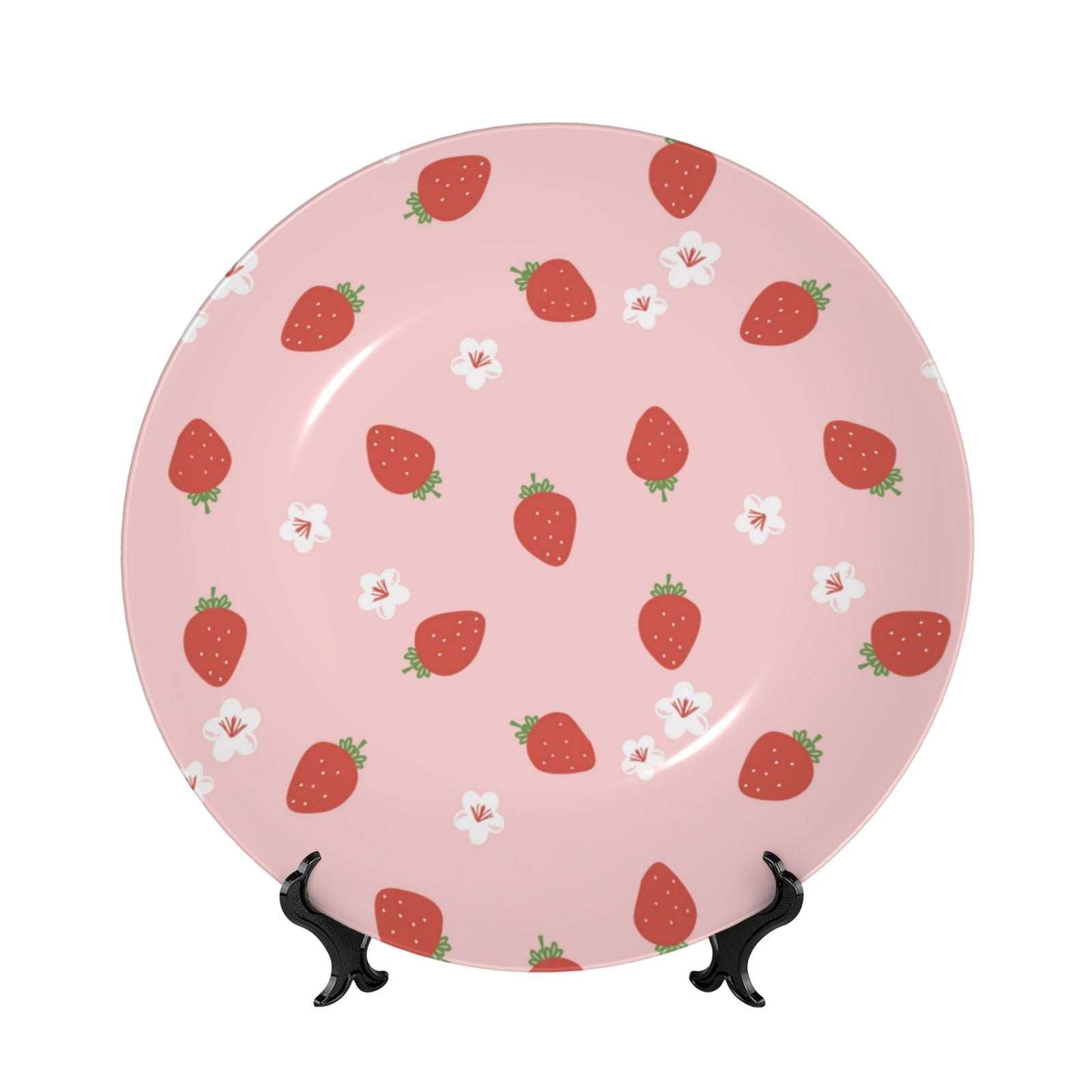 Daiia Hand Drawn Strawberry Printed Pattern Ceramic Plate Dinner Plates ...