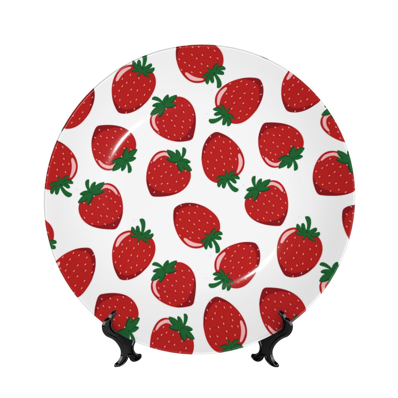 Daiia Hand Drawn Strawberry Printed Pattern Ceramic Plate Dinner Plates ...