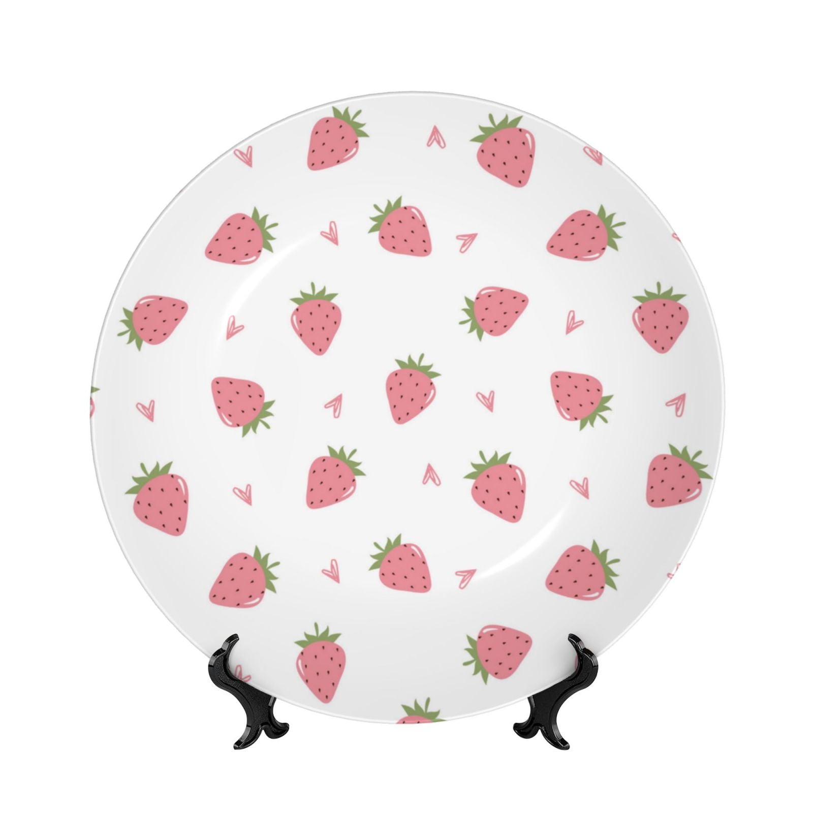 Daiia Hand Drawn Strawberry Printed Pattern Ceramic Plate Dinner Plates ...