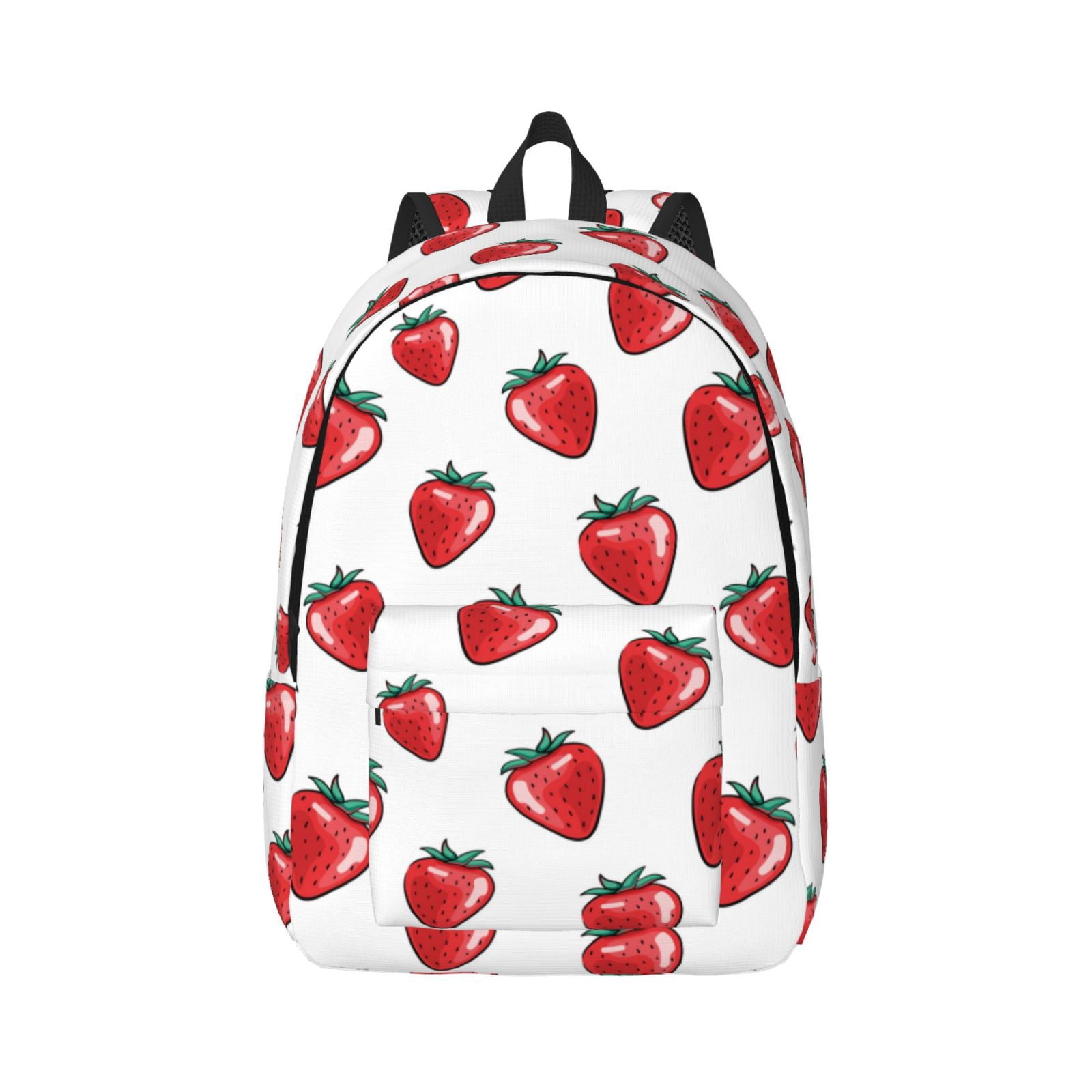 Daiia Hand Drawn Strawberry Vintage Canvas Backpack for Men and Women ...