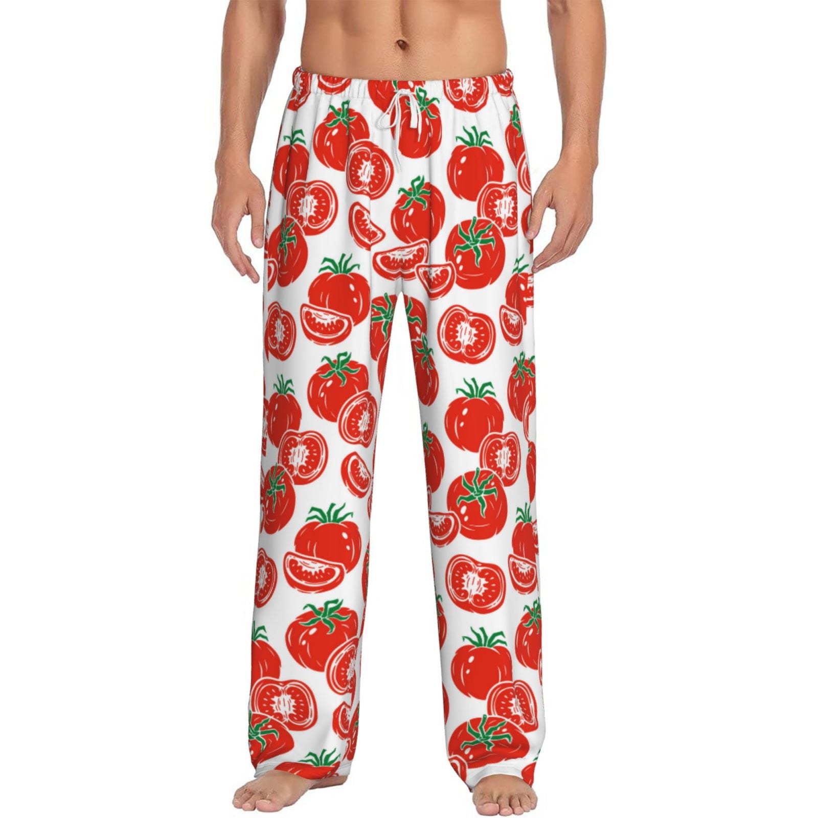 Daiia Hand Drawn Tomatoes Men's Sleep Pant with Pockets and Drawstring ...