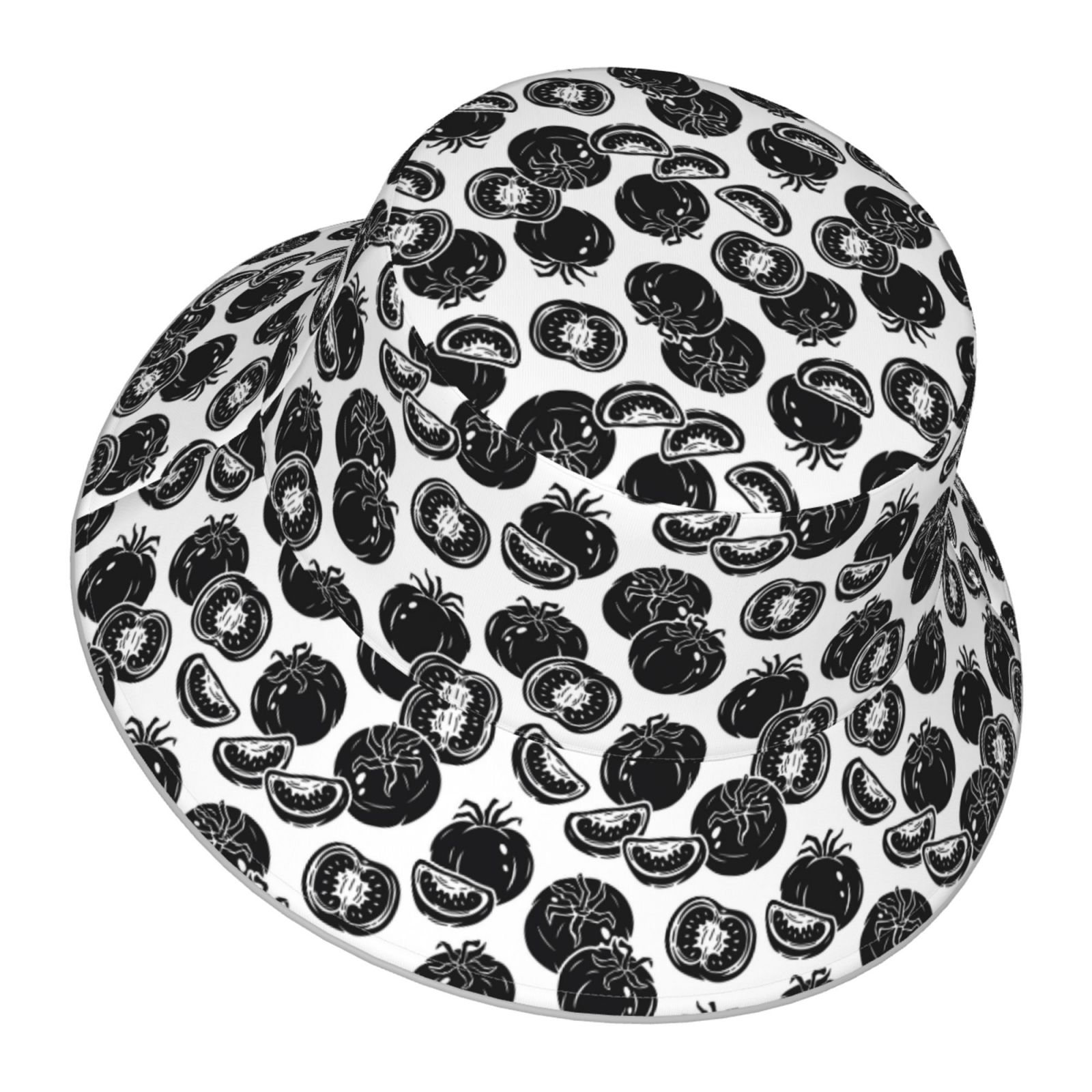 Daiia Hand Drawn Tomatoes Pattern Bucket Hat - Trendy Cotton Sun Hat ...