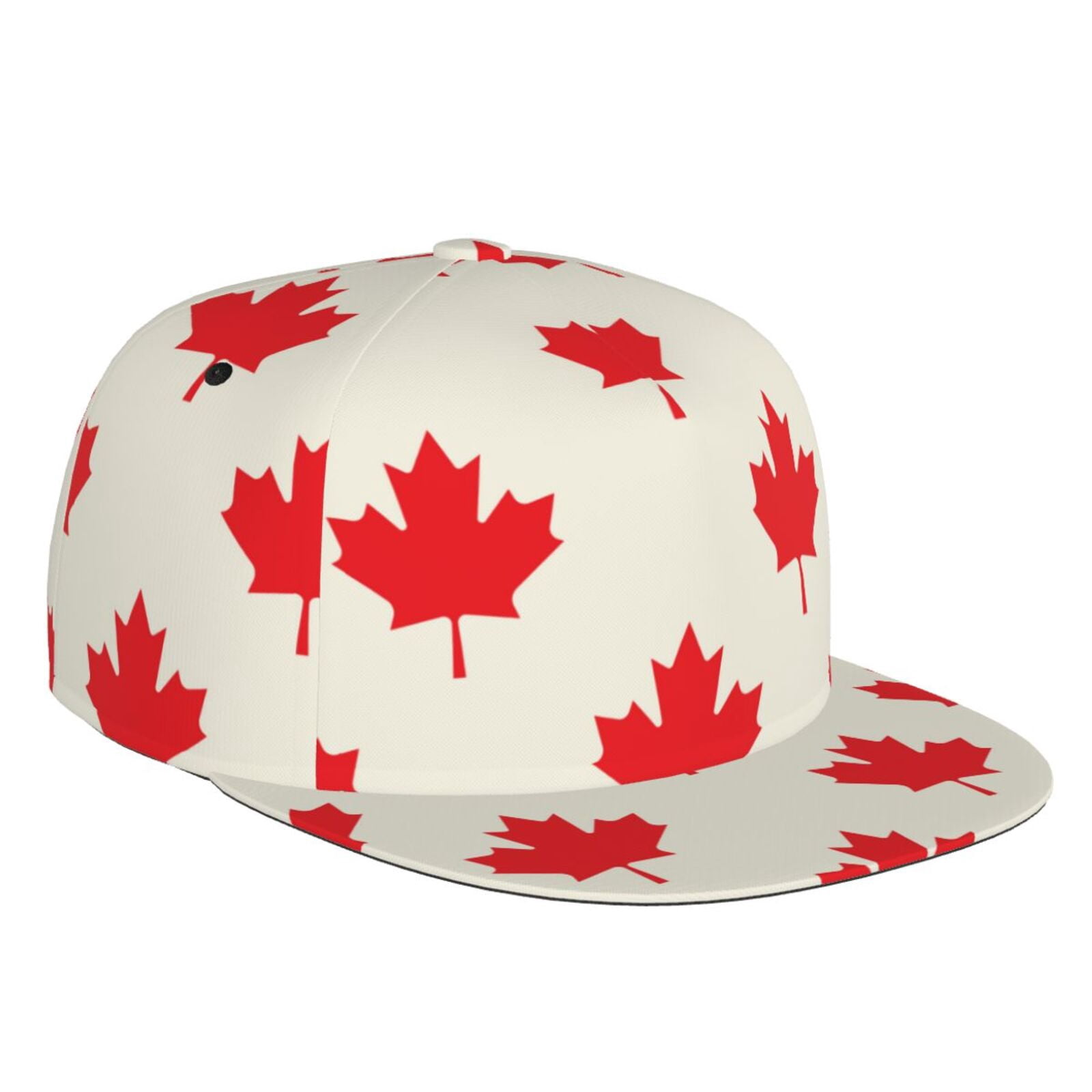 Daiia Happy Canada Day print Flat Bill Hats Flat Brim Trucker Cap ...