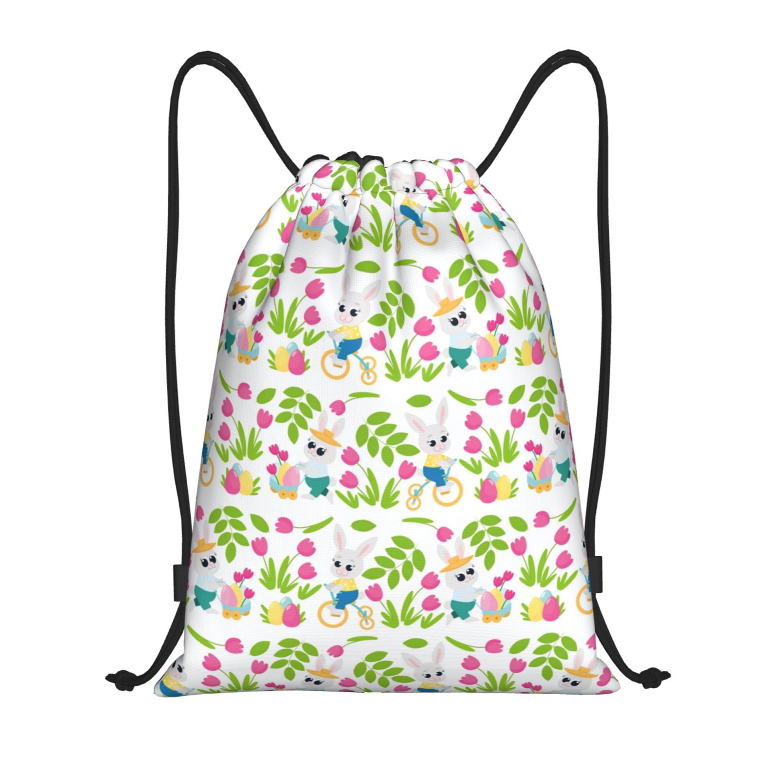 Daiia Happy Easter Pattern Drawstring Backpack, Gym Bag, Lightweight ...