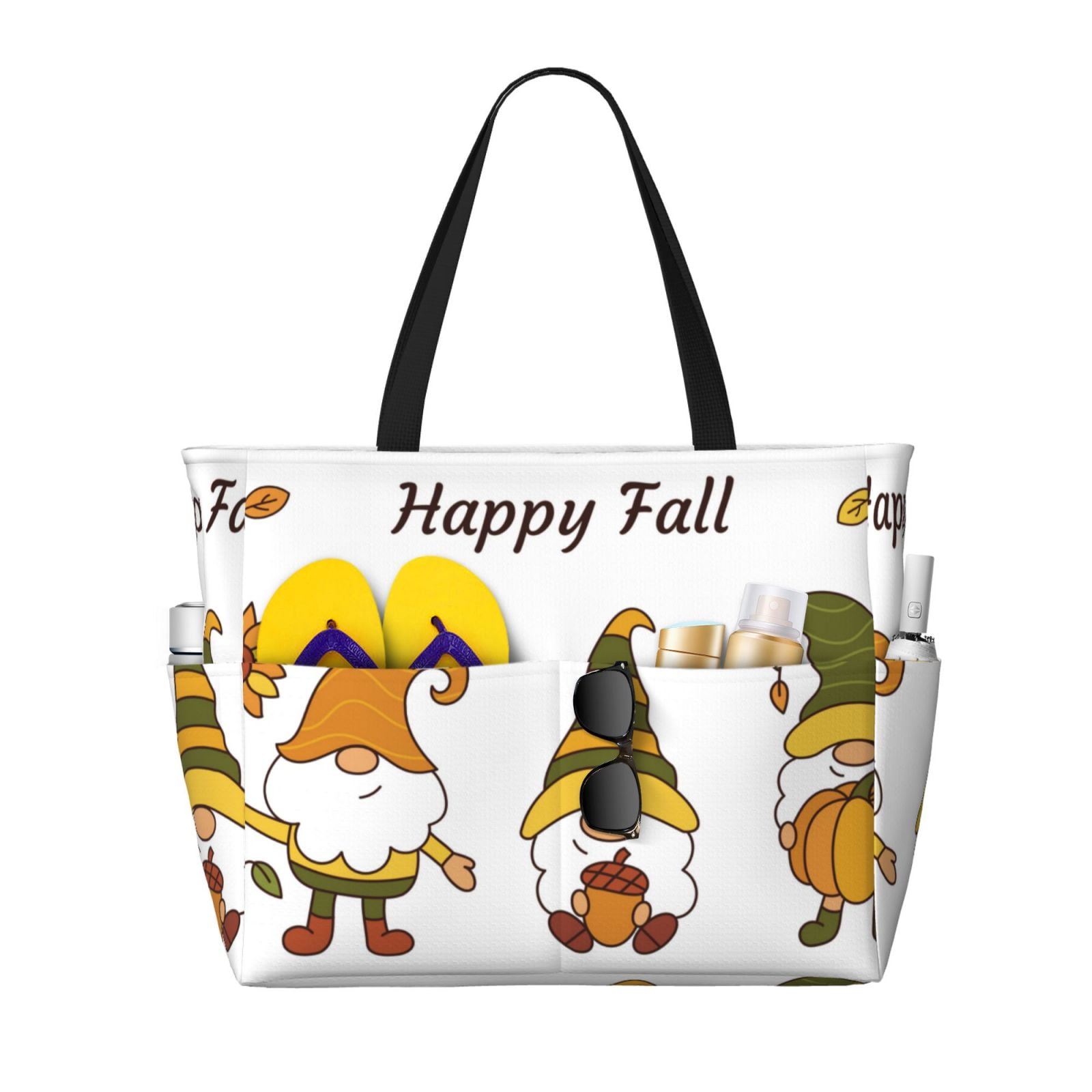 Daiia Happy Fall Beach Travel Bag - Water-Resistant Beach Bag ...