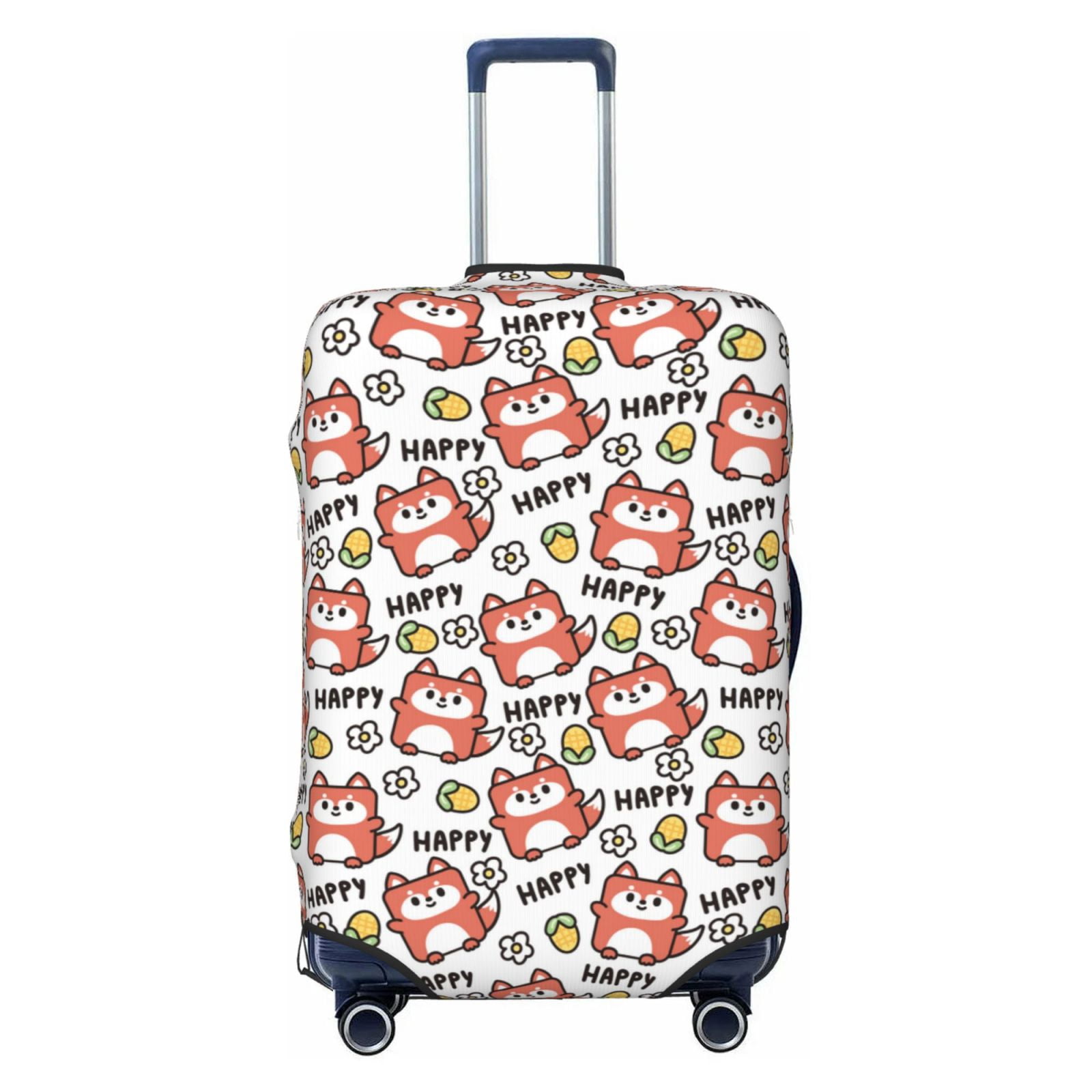Daiia Happy Foxy Faces Luggage Cover, Thickened Washable Travel Luggage ...