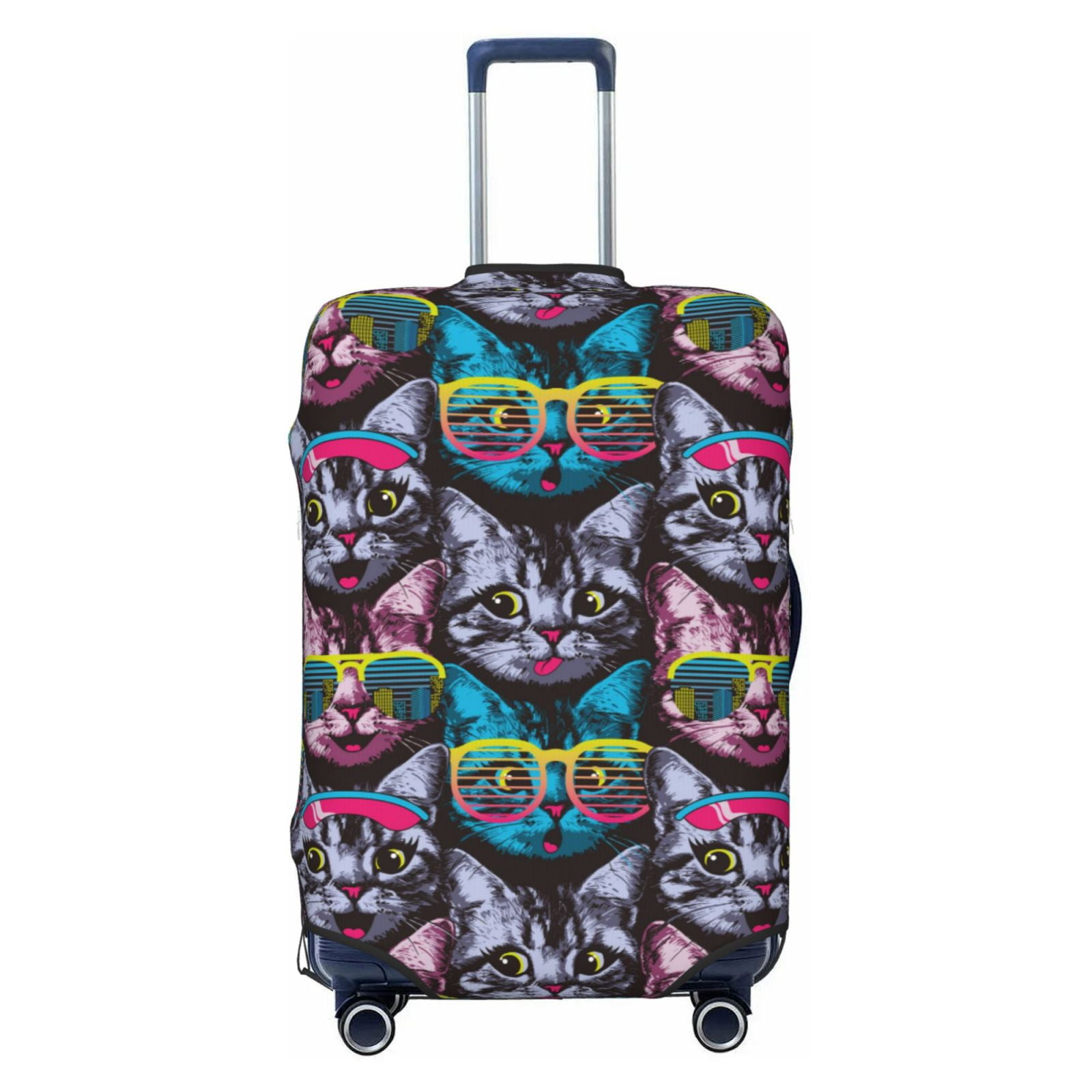 Daiia Happy Kitten Faces Luggage Cover, Thickened Washable Travel ...