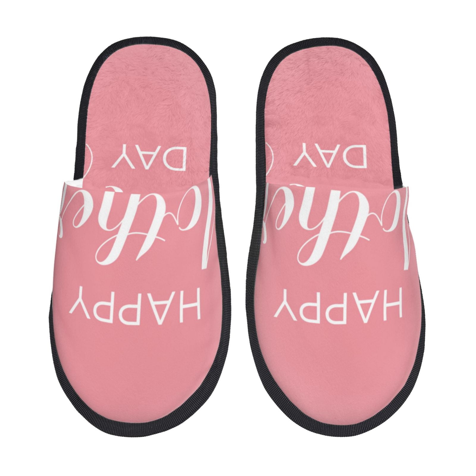 Daiia Happy Mother's Day Pattern Furry Slippers for Women and Men, Soft ...