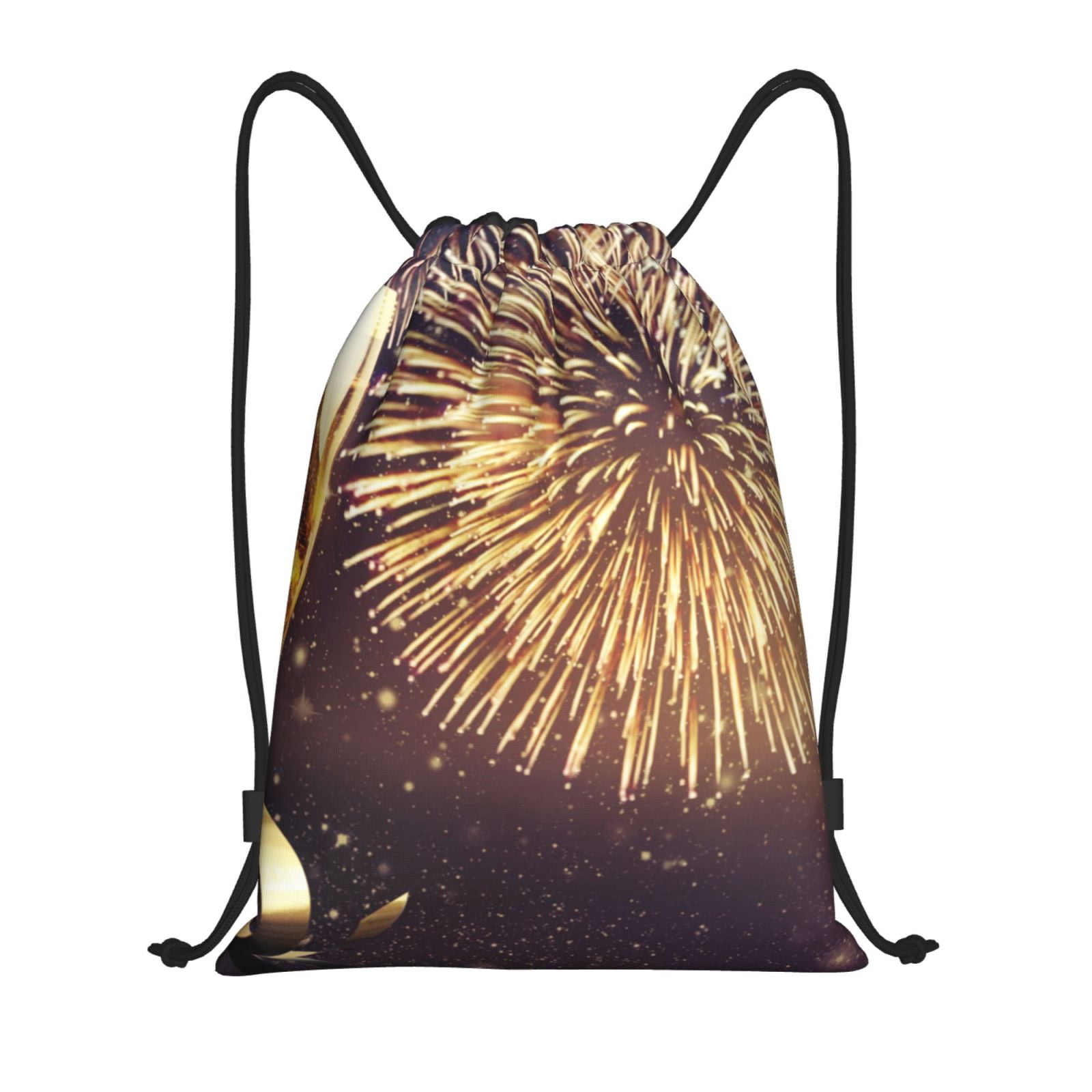 Daiia Happy New Year Pattern Drawstring Backpack, Gym Bag, Lightweight ...