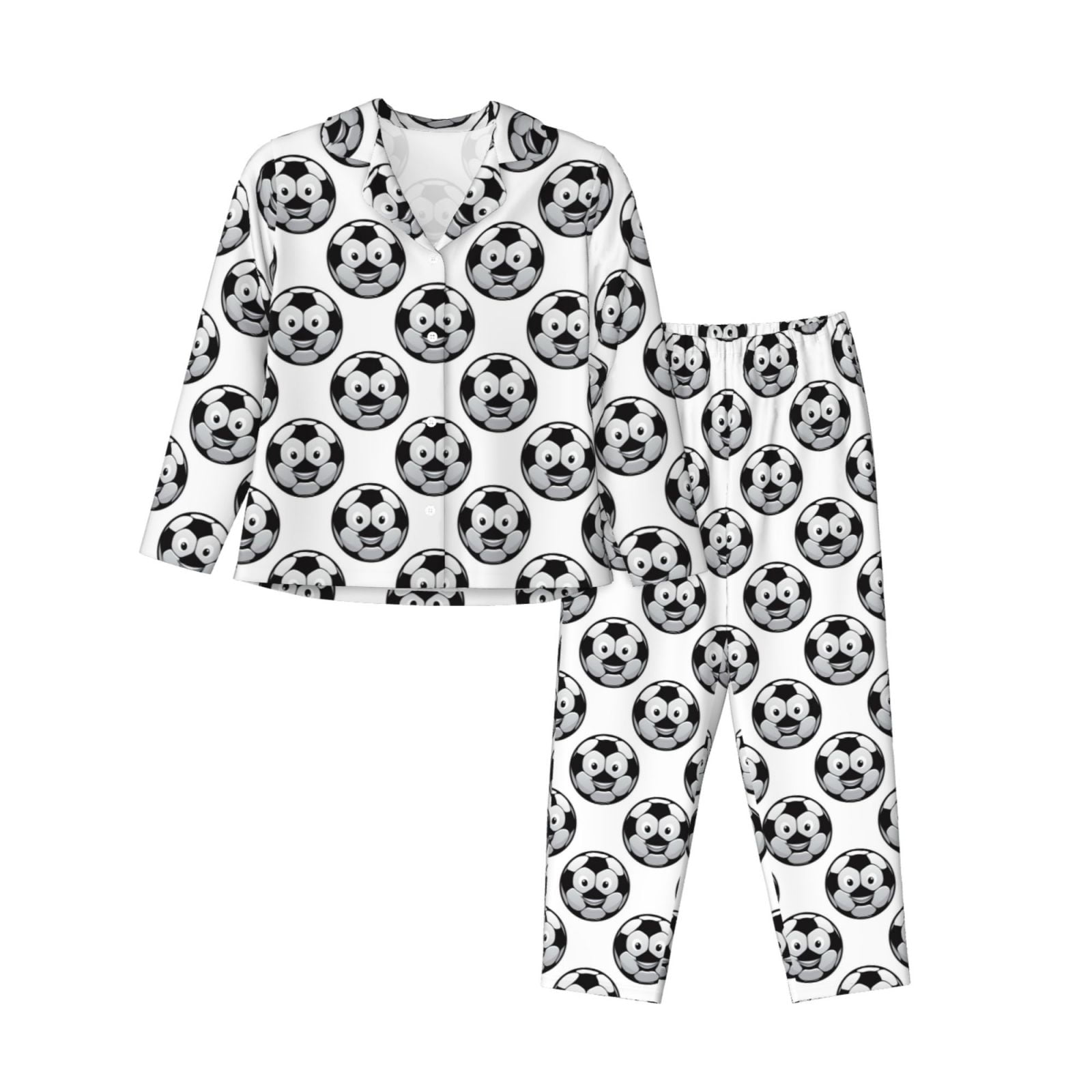 Daiia Happy Soccer for Women's Long-Sleeved Pajama Set – Soft ...