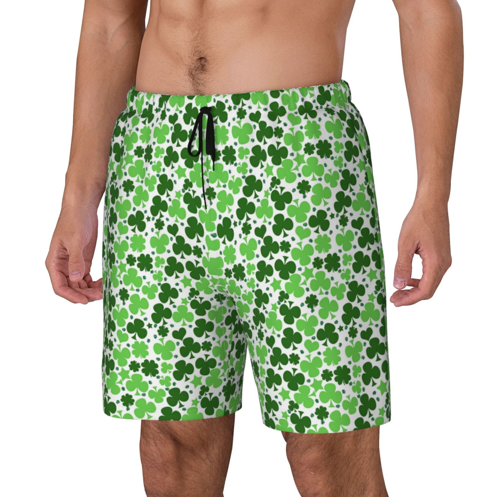 Daiia Happy St. Patrick's Day Pattern Mens Swim Trunks Swim Shorts ...