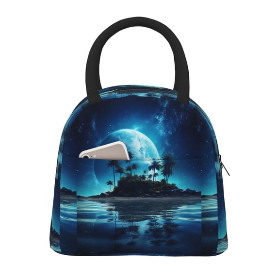 Daiia Hawaiian Beach Pirate Moon Pattern Lunch Bag , Insulated Lunch ...