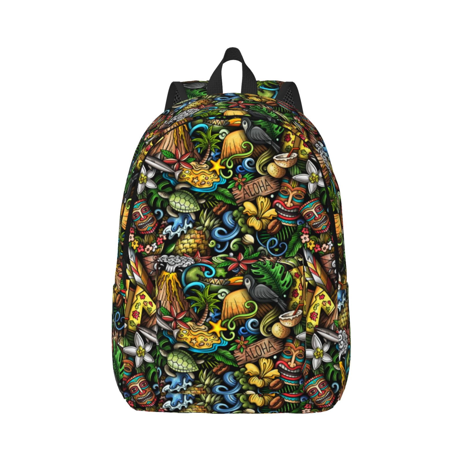Daiia Hawaiian Culture Symbols Vintage Canvas Backpack for Men and ...