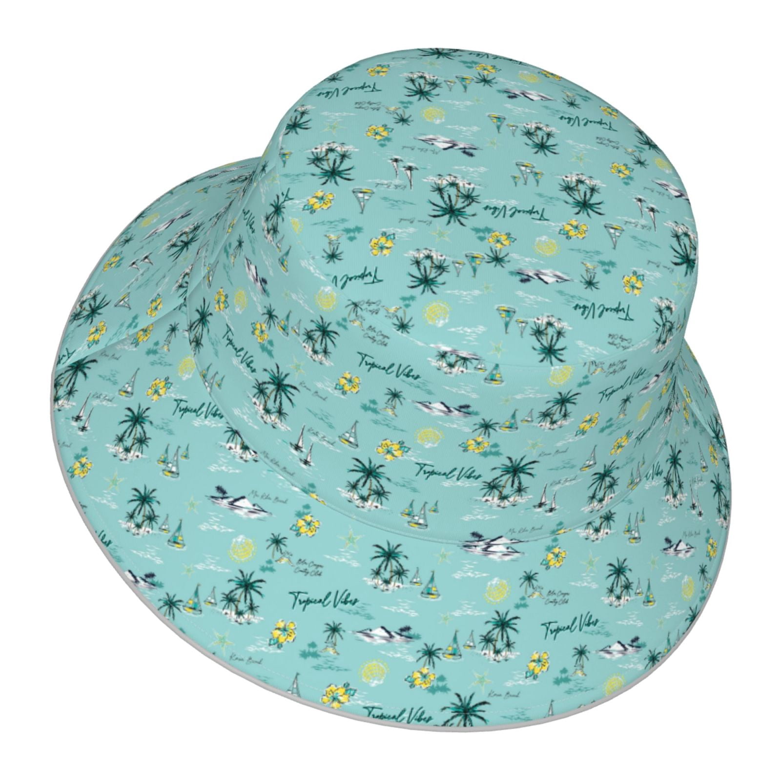 Daiia Hawaiian Style Pattern Bucket Hat - Trendy Cotton Sun Hat for ...
