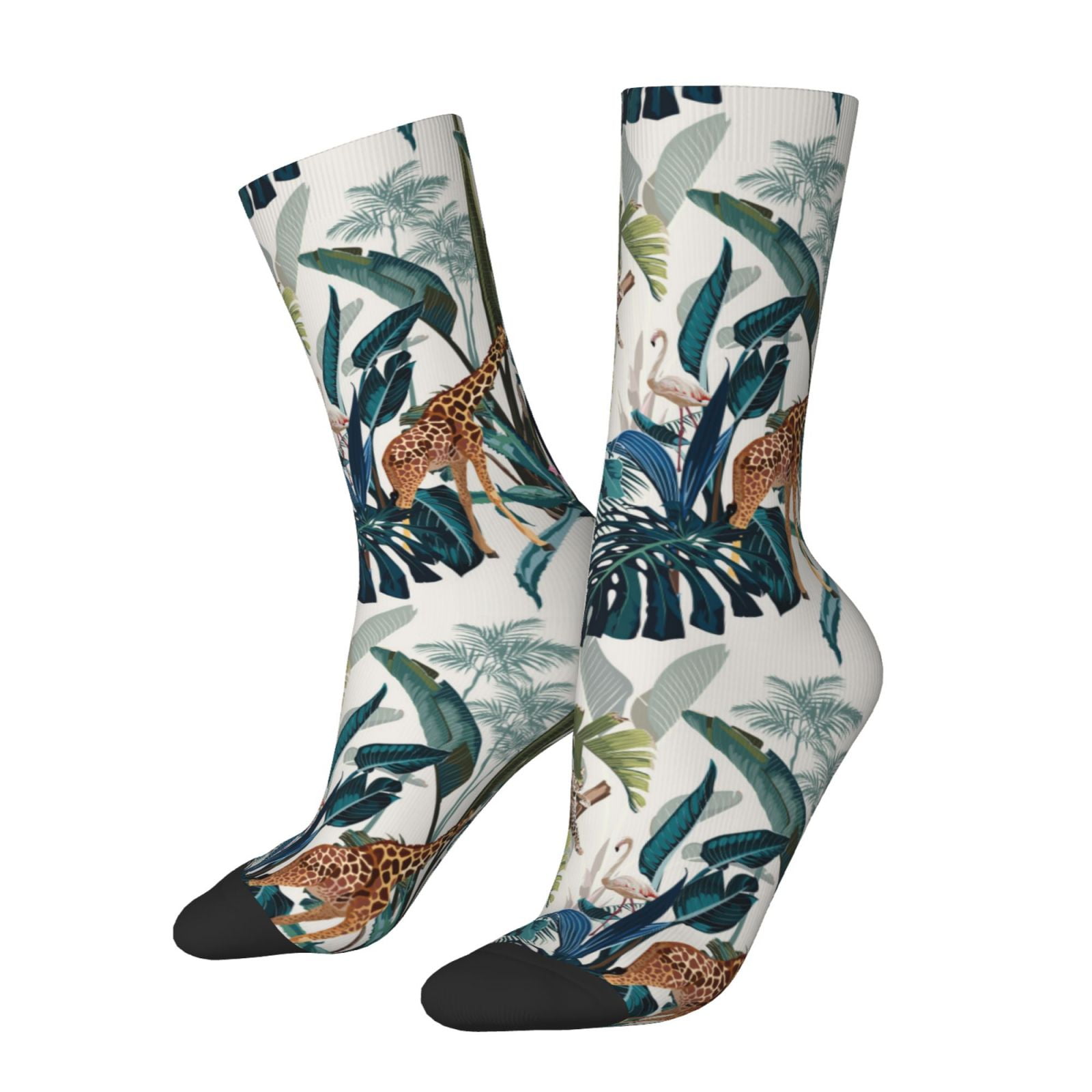 Daiia Hawaiian Style Print Crew Socks – Soft Breathable Long Socks for ...